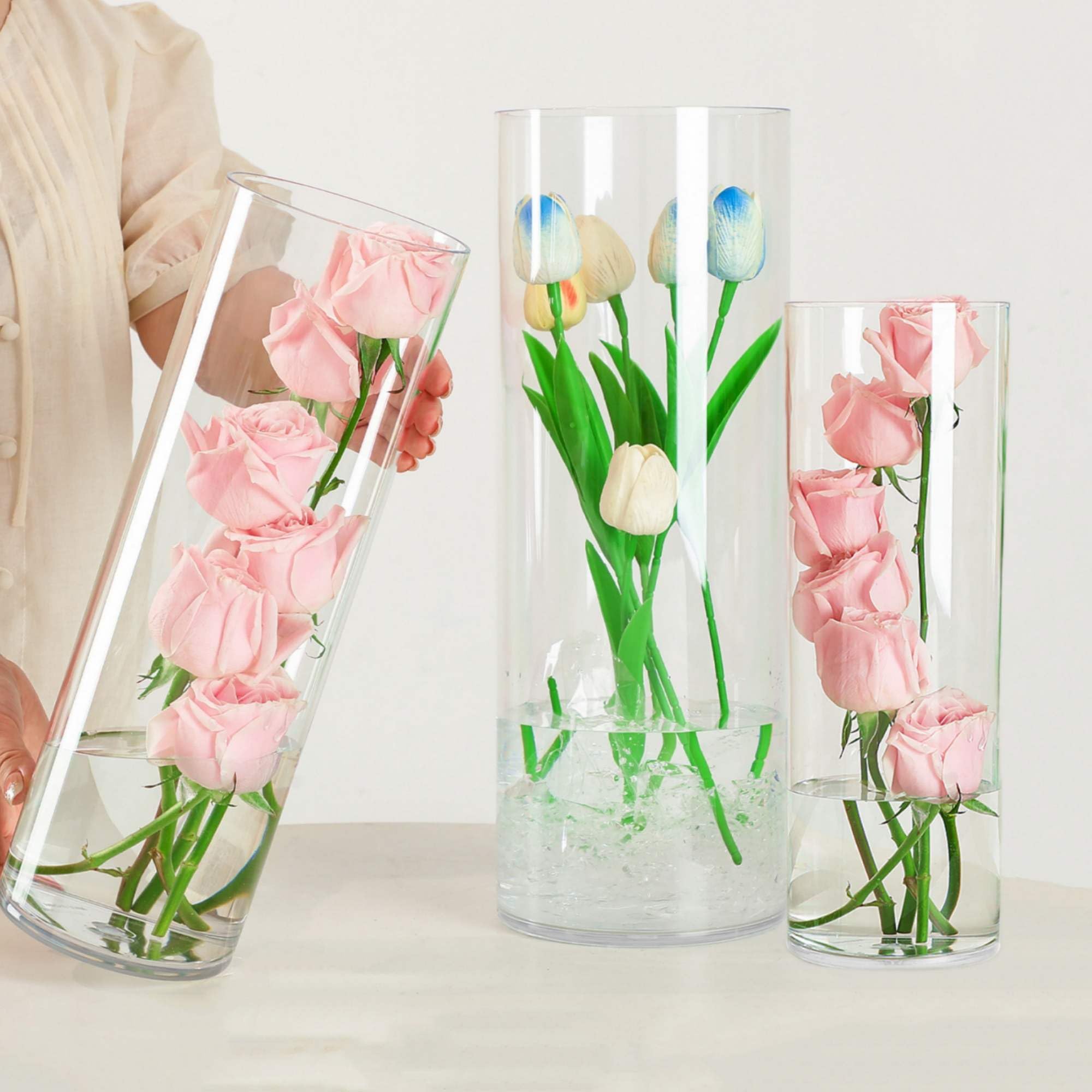 Clear Tall Plastic Vases For Centerpieces HOT Mirror Acrylic Vase
