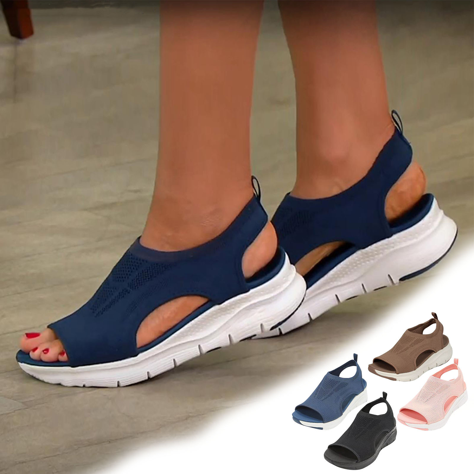 Watch Slingback Open Toe Sandals for Women Summer Platform Sandals on ...