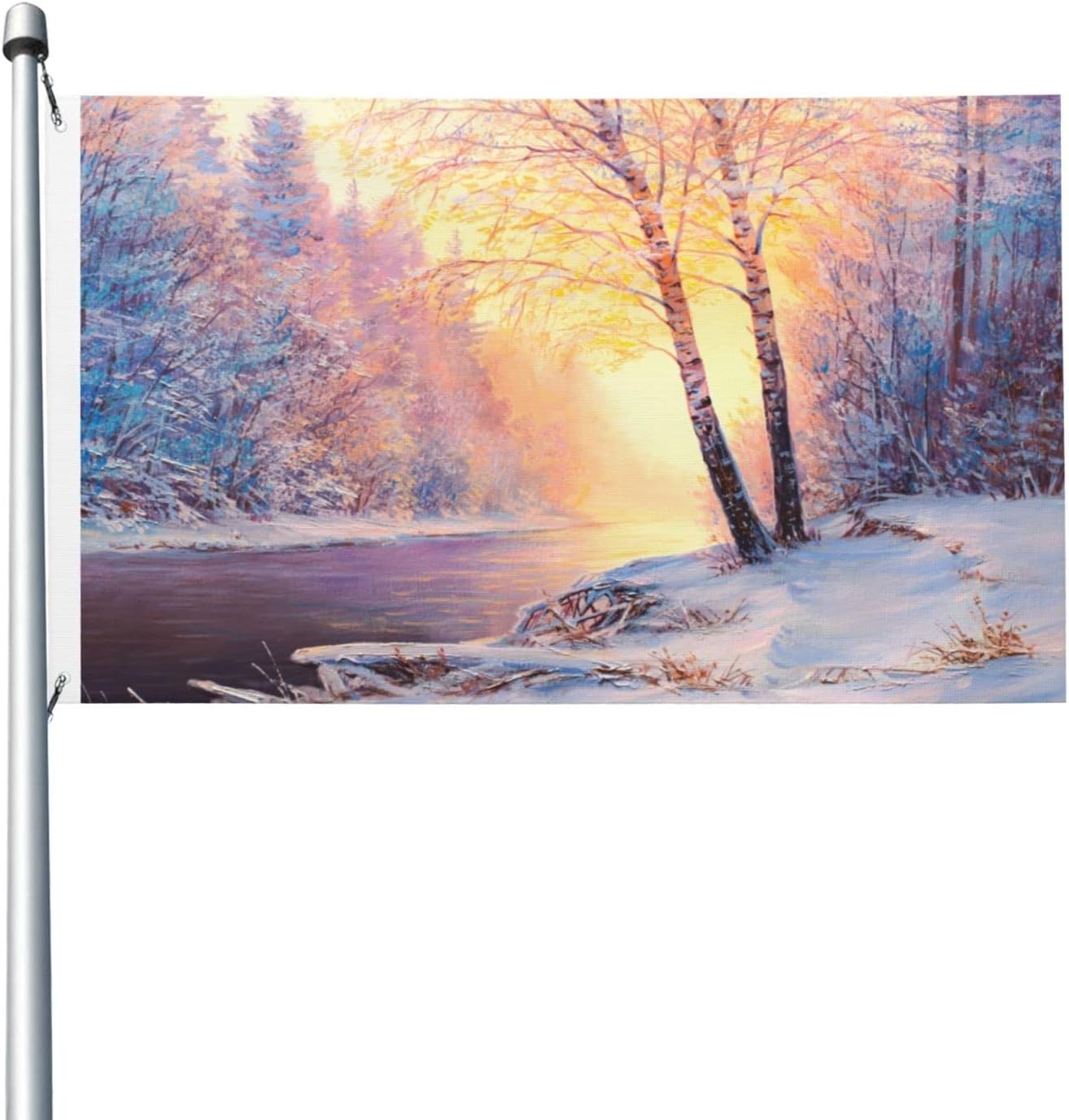 Amazon.com: Winter Foggy Forest Garden Flags 3x5 Outdoor Decor Double ...