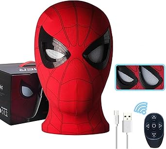 Amazon.com: Amsaro™ Spider Hero Mask Mechanical Eyes With Remote ...