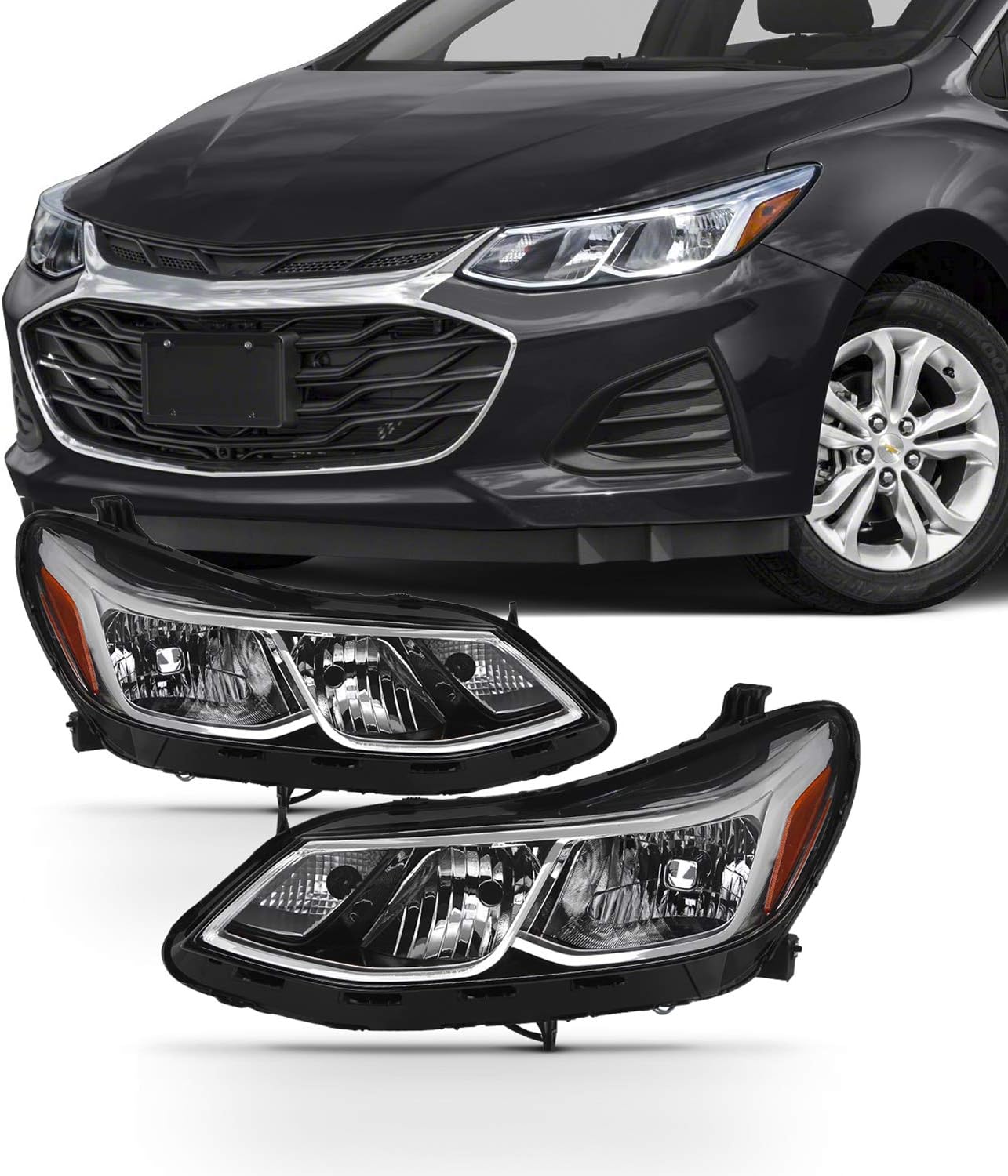 Amazon.com: Silscvtt Replacement for Chevy Cruze 2016-2019 Headlight ...