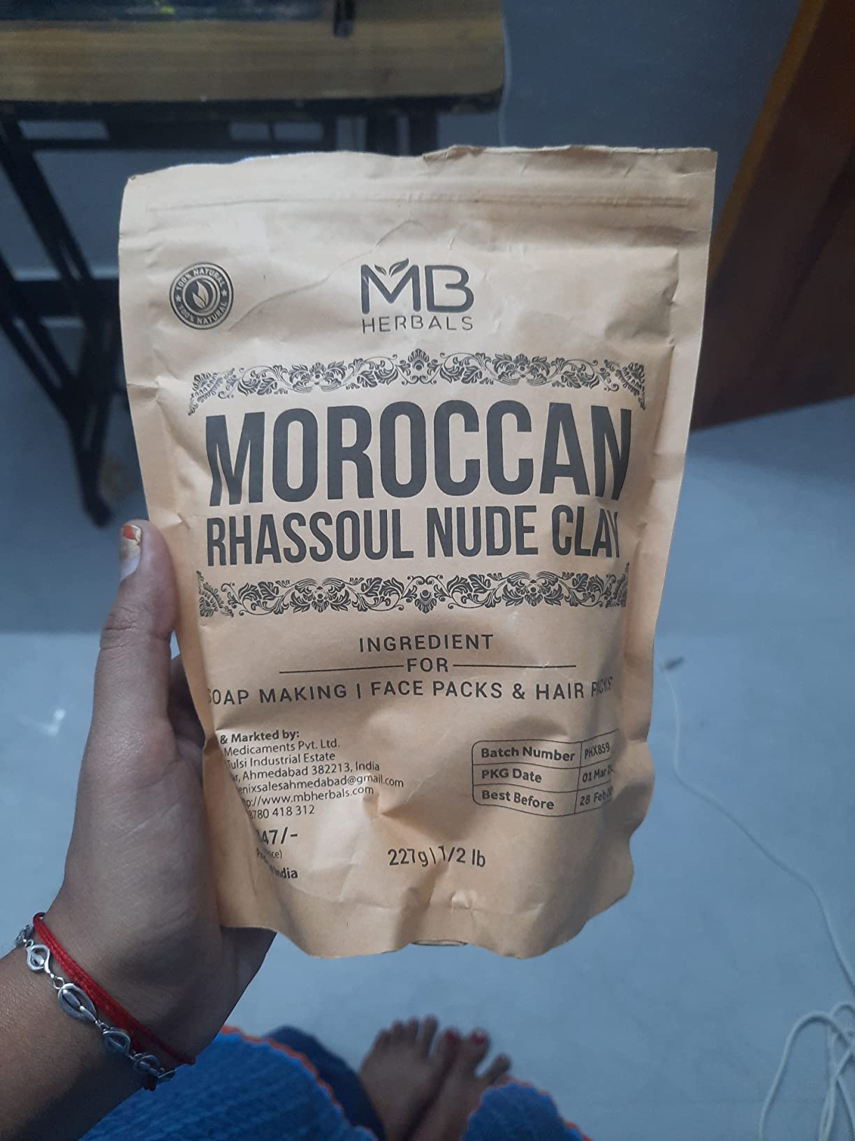 MB Herbals Moroccan Rhassoul Clay (Nude) Powder 227g | Mild Clay for Making Soaps and Face Packs ...