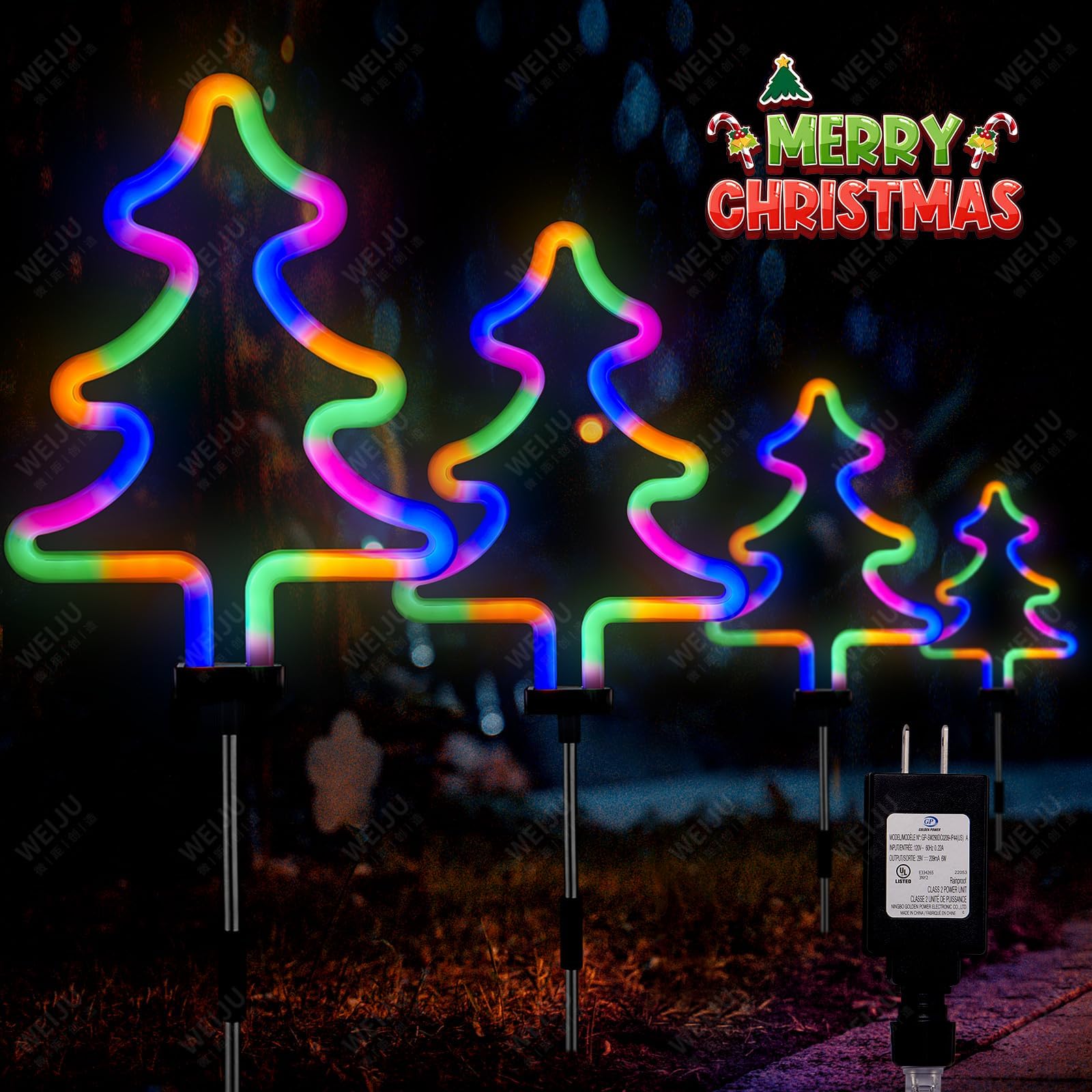 Amazon.com : BlcTec Christmas Decorations Outdoor, 4PCS Neon Christmas ...