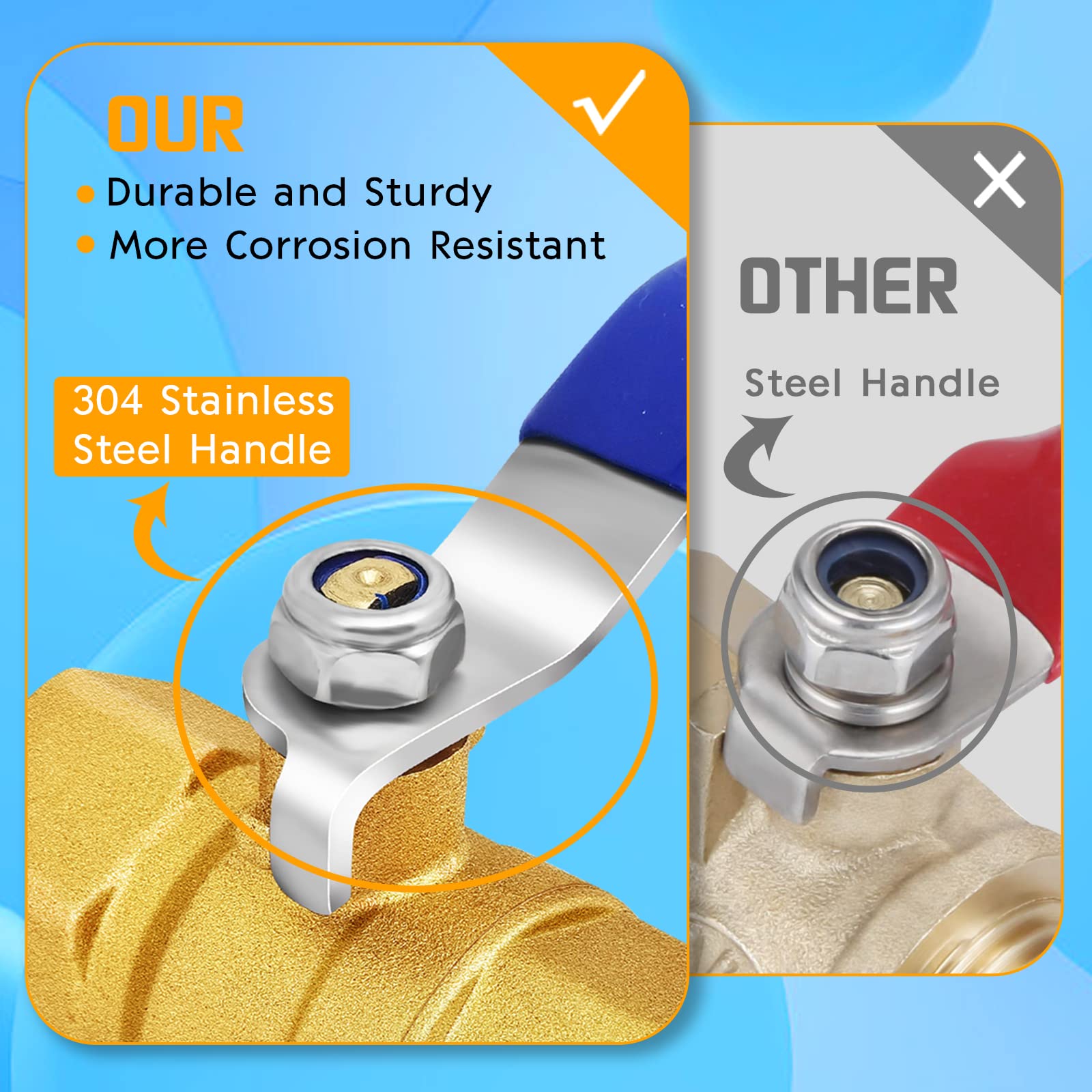 Snapklik.com : 1/2inch NPT Brass Ball Valve, 600 WOG Full Port Water ...