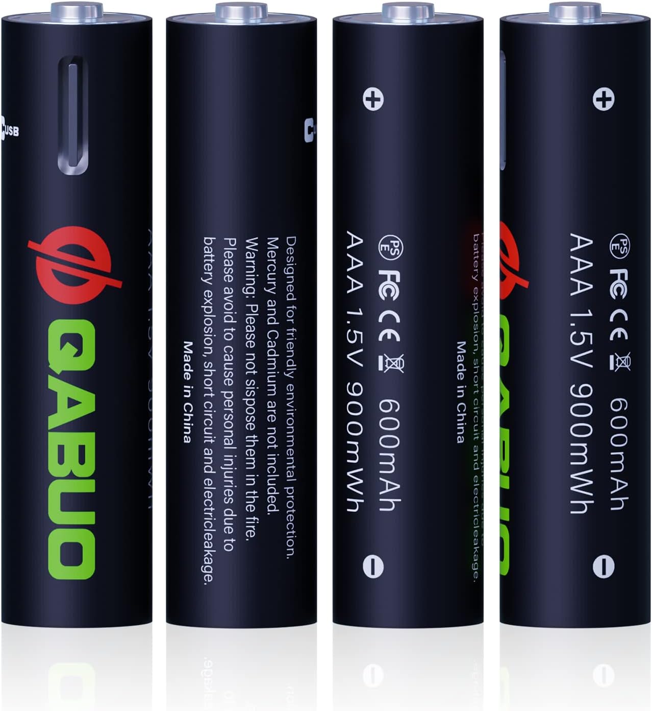 USB AAA Lithium ion Rechargeable Battery, High Capacity 1.5V 900mWh ...