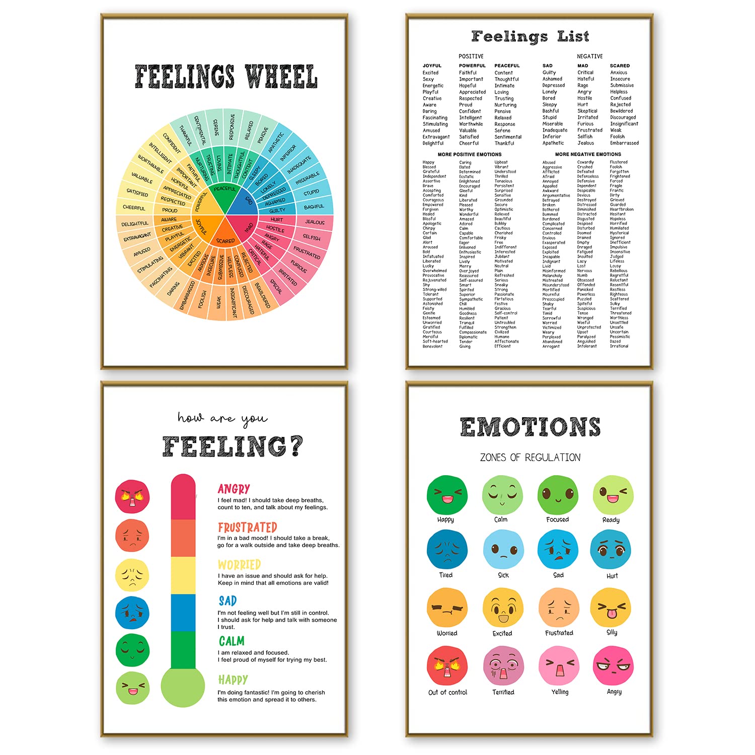 Buy Feelings Wheel Chart For Therapy, Emotions How Are You Feeling ...