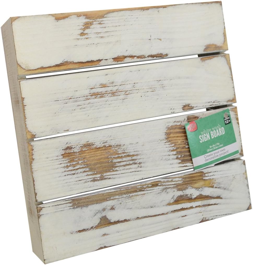 Amazon.com: Lara's Crafts Wash Rustic Slat Wood Sign Board, 8"L x 8"W ...