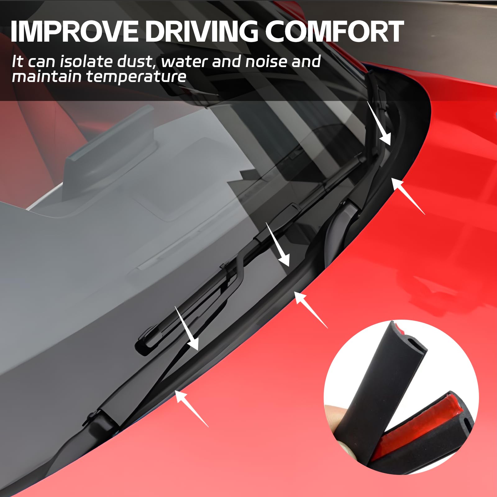 Snapklik.com : Car Front Windshield Rubber Seal Strip, 2M/6.5FT Car ...