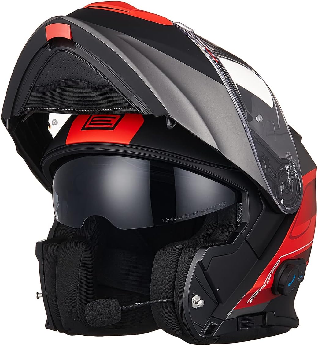 Westt Klapphelm Motorradhelm, Integralhelm mit Doppelvisier, ECE-R 22. ...