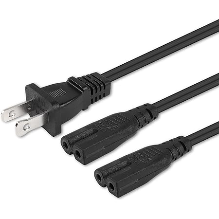 Amazon.com: PNGKNYOCN AC 5.9Ft 2 Prong Polarized Power Cord Y Splitter ...