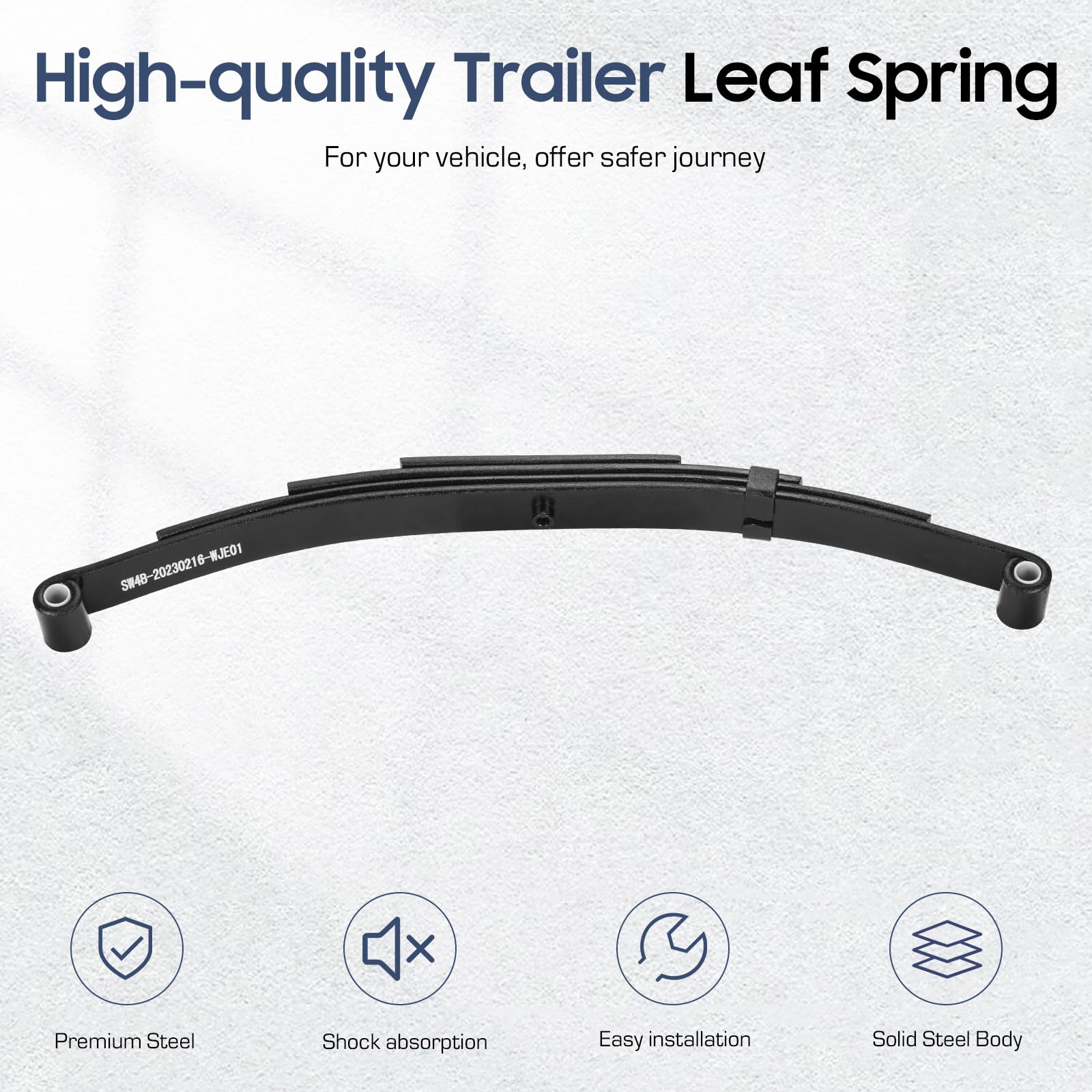 Snapklik.com : Trailer Leaf Spring, 4 Leaf 1750lb Capacity Double Eye ...
