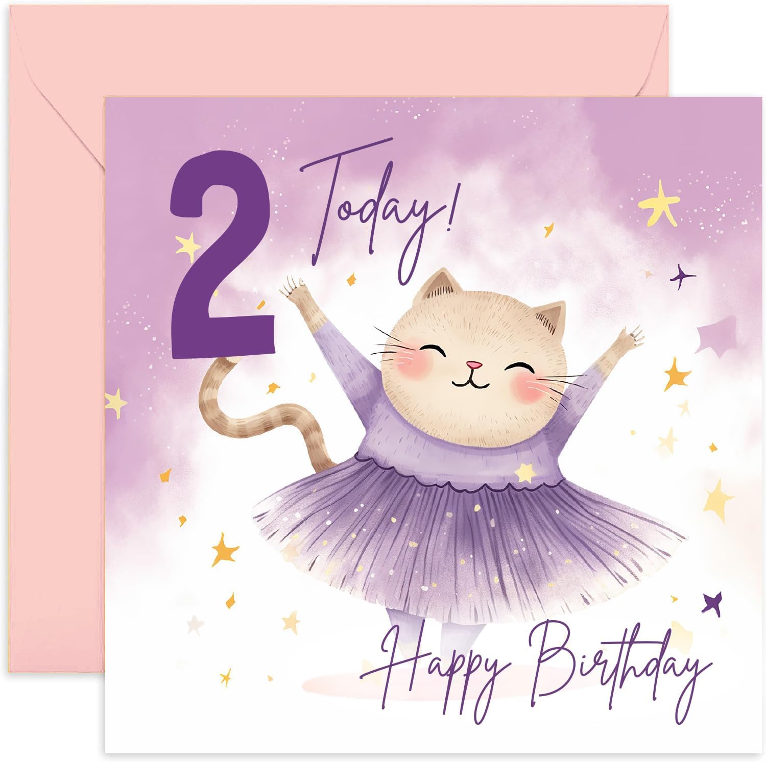 Amazon.com: Old English Co. Second Birthday Card for Girls - Happy 2nd ...