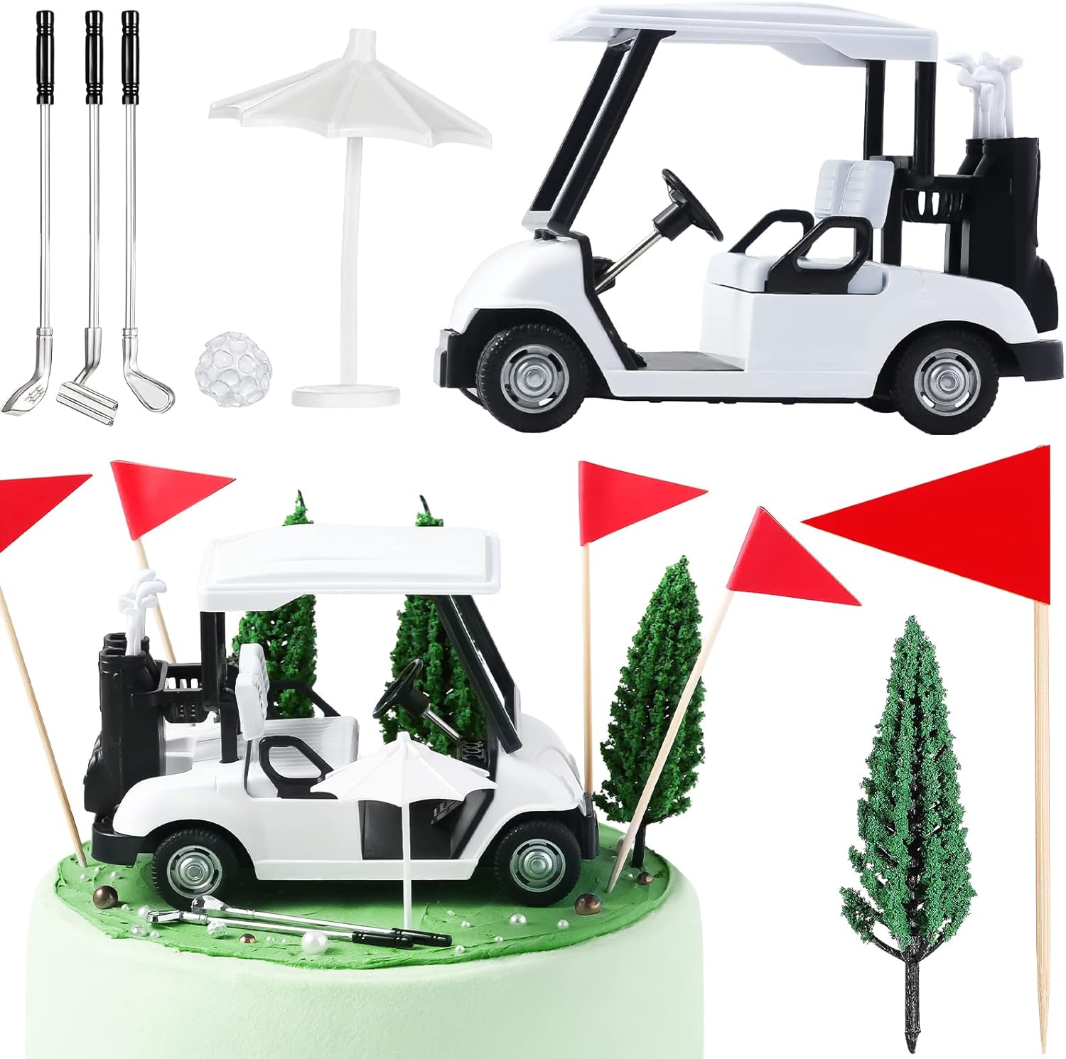 Amazon.com: Leitee 21 Pcs Golf Cake Topper Cake Decoration Cupcake ...