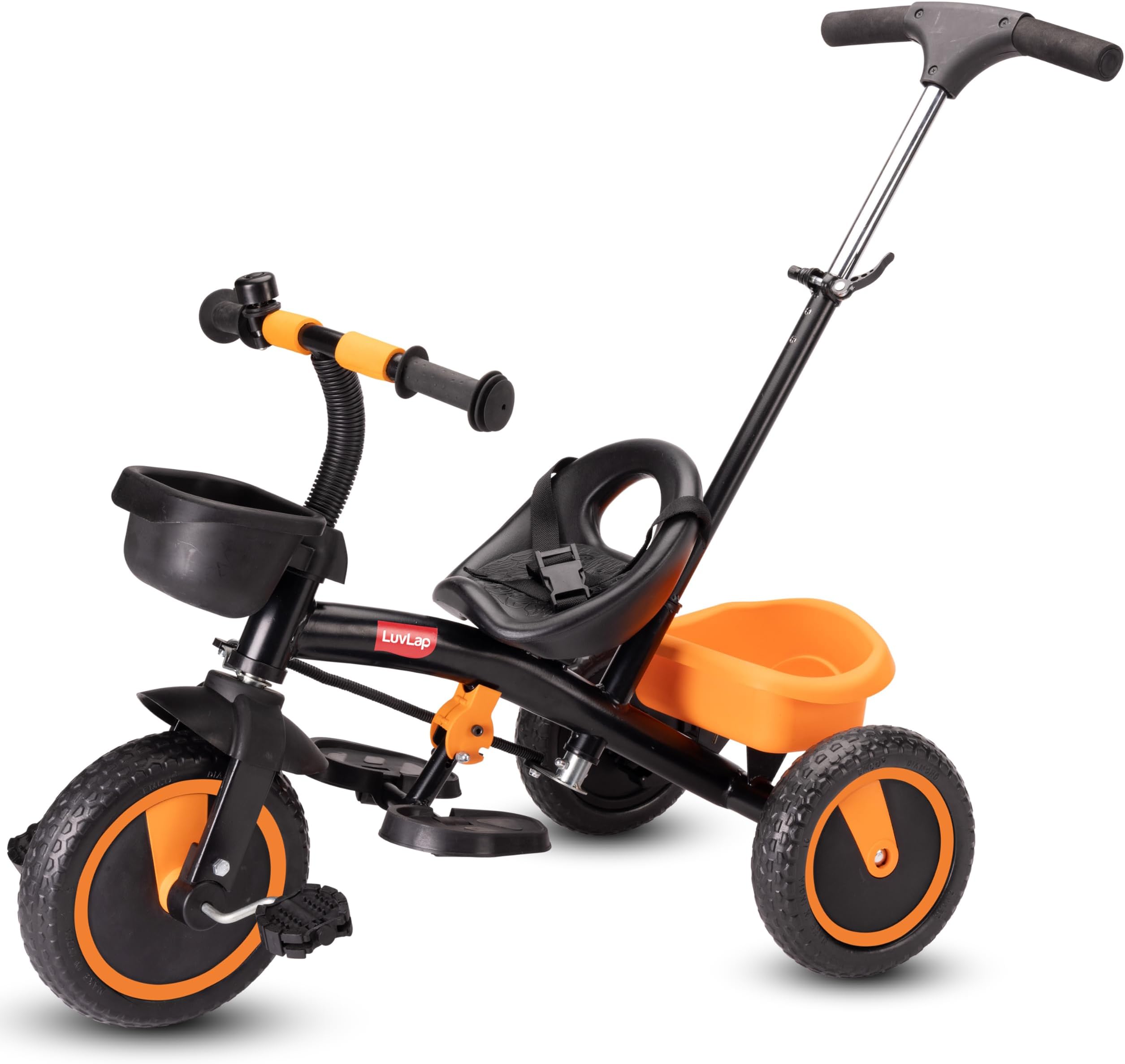 Luvlap Elegant Lite Kids' Tricycle with Push Bar, Full Metal Frame ...