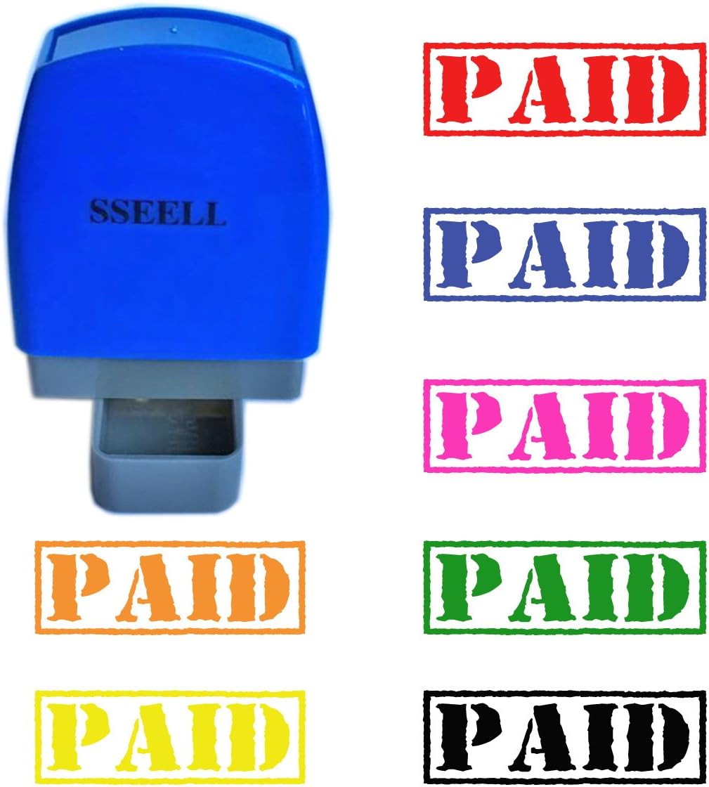 SSEELL Paid Self Inking Rubber Stamp Self-Inking RE-inkable Pre-Inked ...