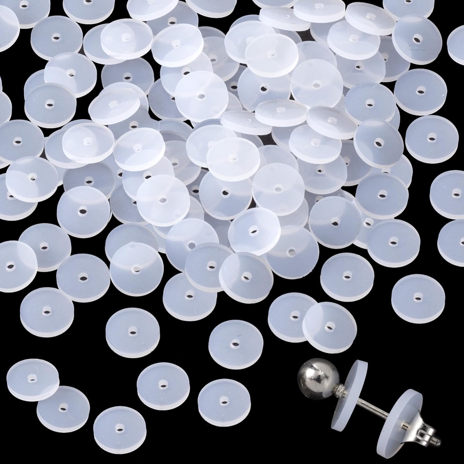 Amazon.com: HINZIC 50Pcs Silicone Earring Backs Stopper for Piercings ...