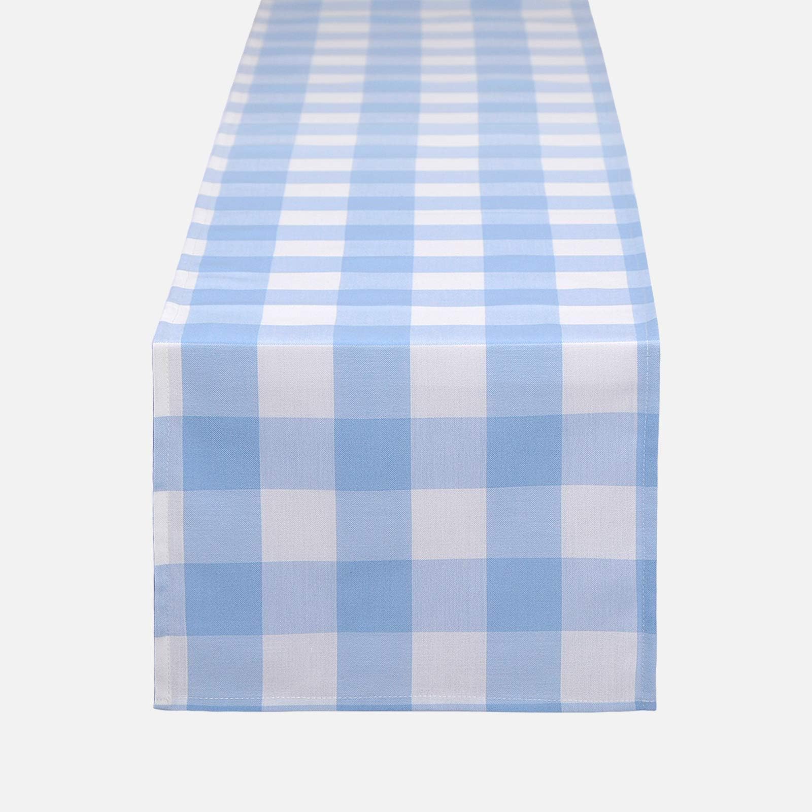 Amazon.com: tiosggd Gingham Table Runner Light Blue and White, Buffalo ...