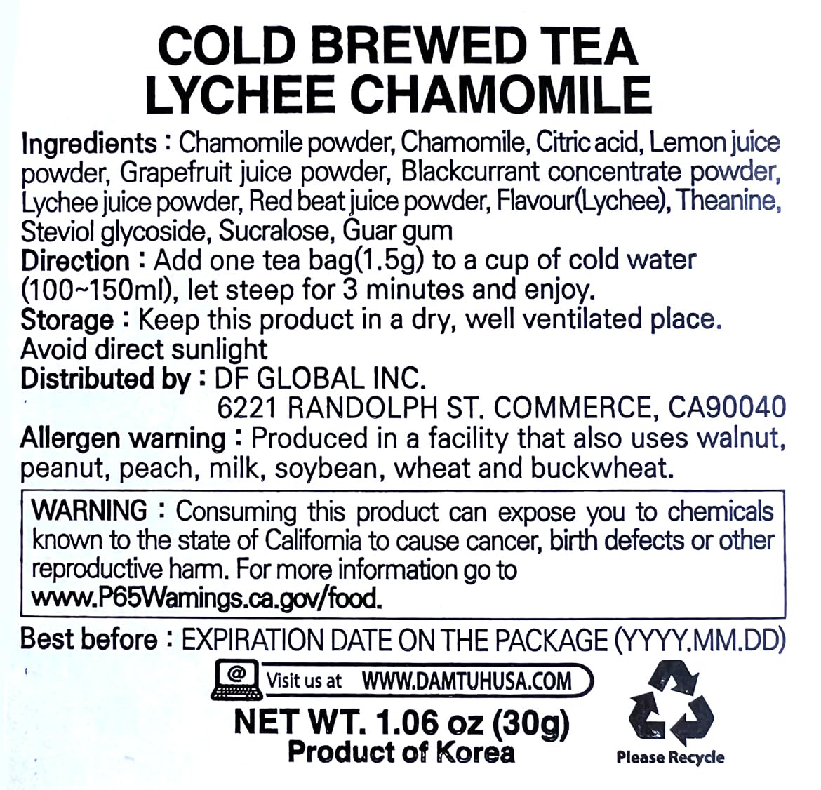 Snapklik.com : Damtuh Lychee Chamomile Cold Brew Tea - Zero Carbs Zero ...