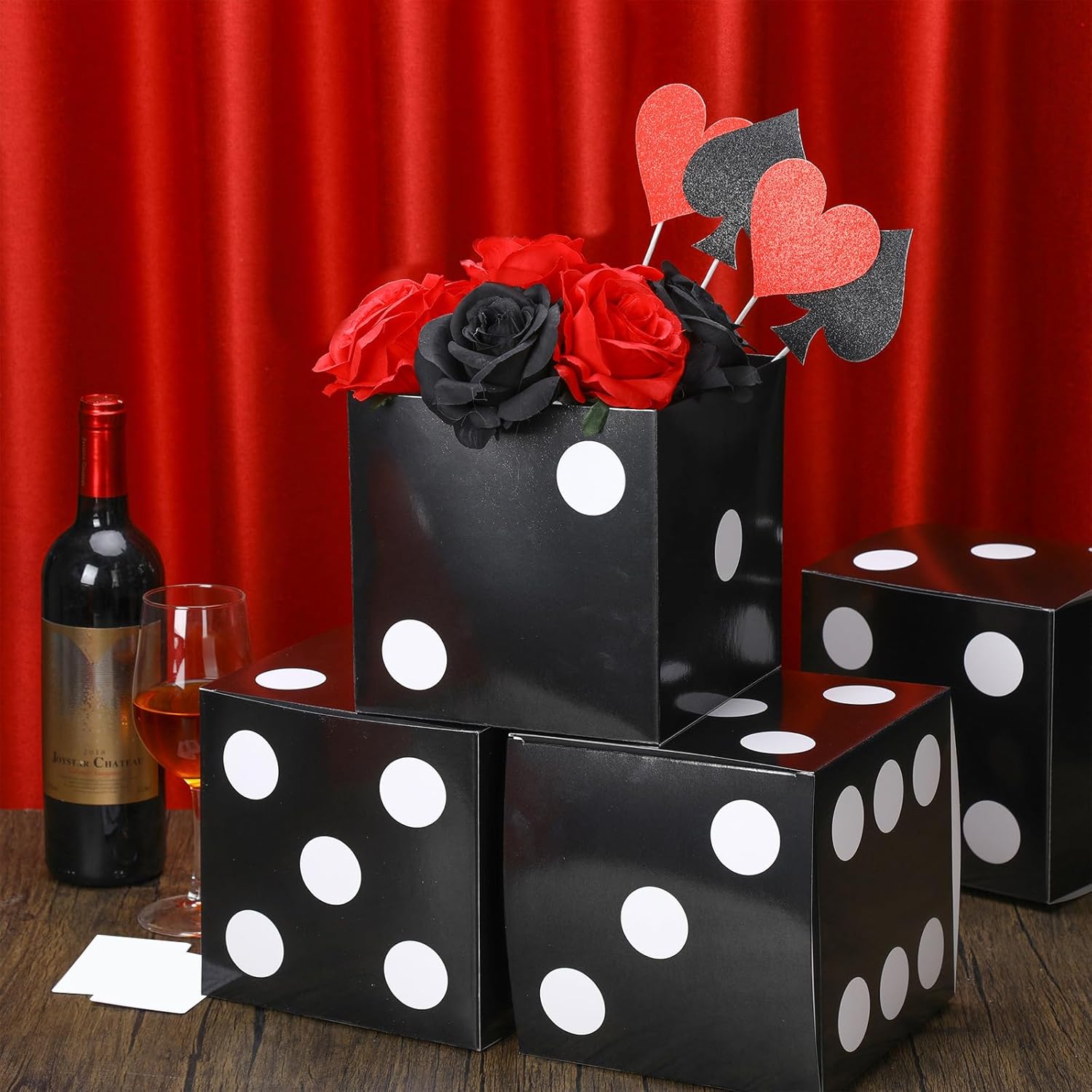 Amazon.com: Sinmoe 6 Pcs Casino Dice Favor Boxes Bulk 7 x 7 x 7 Inch ...