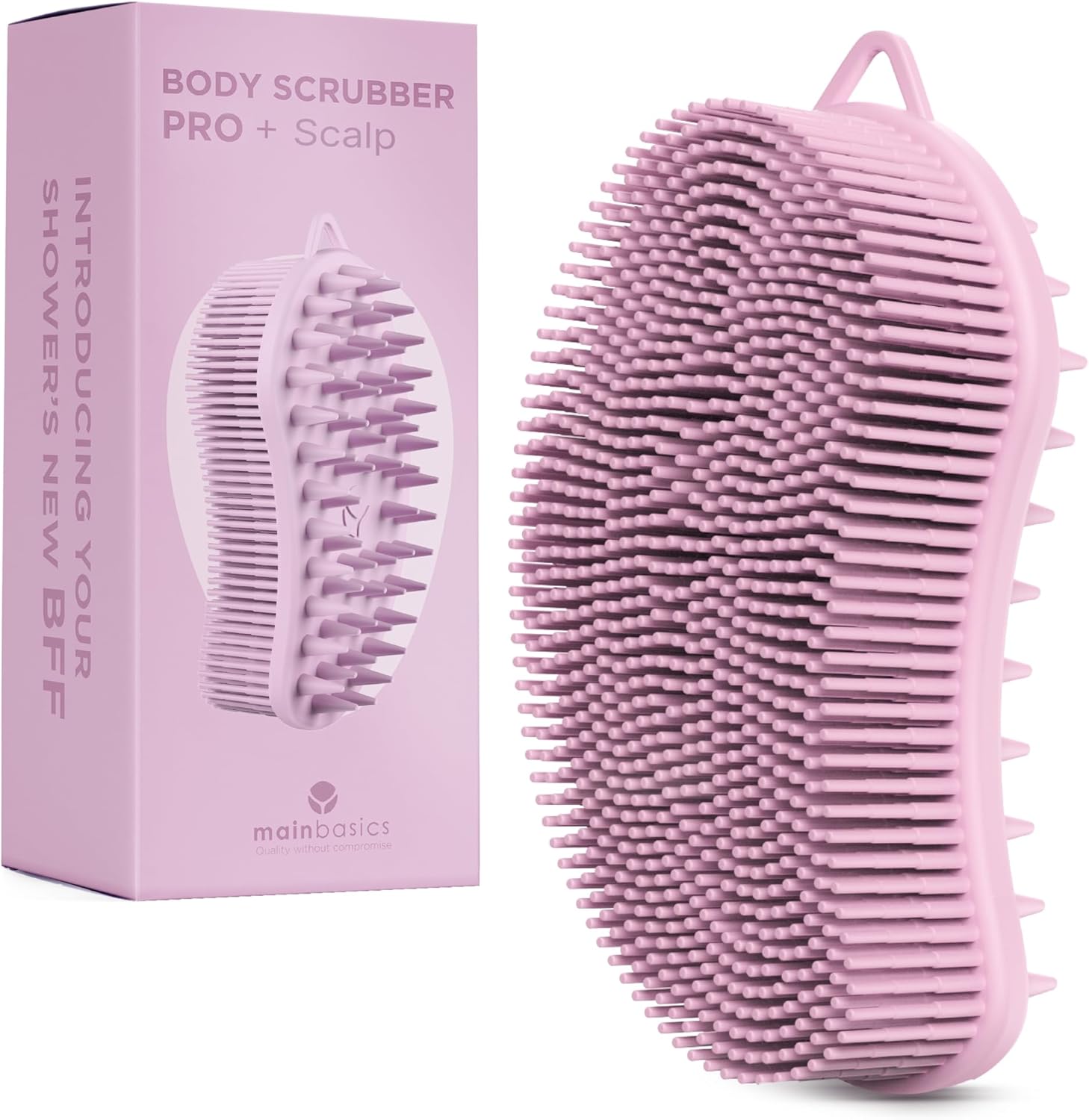 Amazon.com : MainBasics Silicone Body Scrubber – Dual-Sided Shower ...