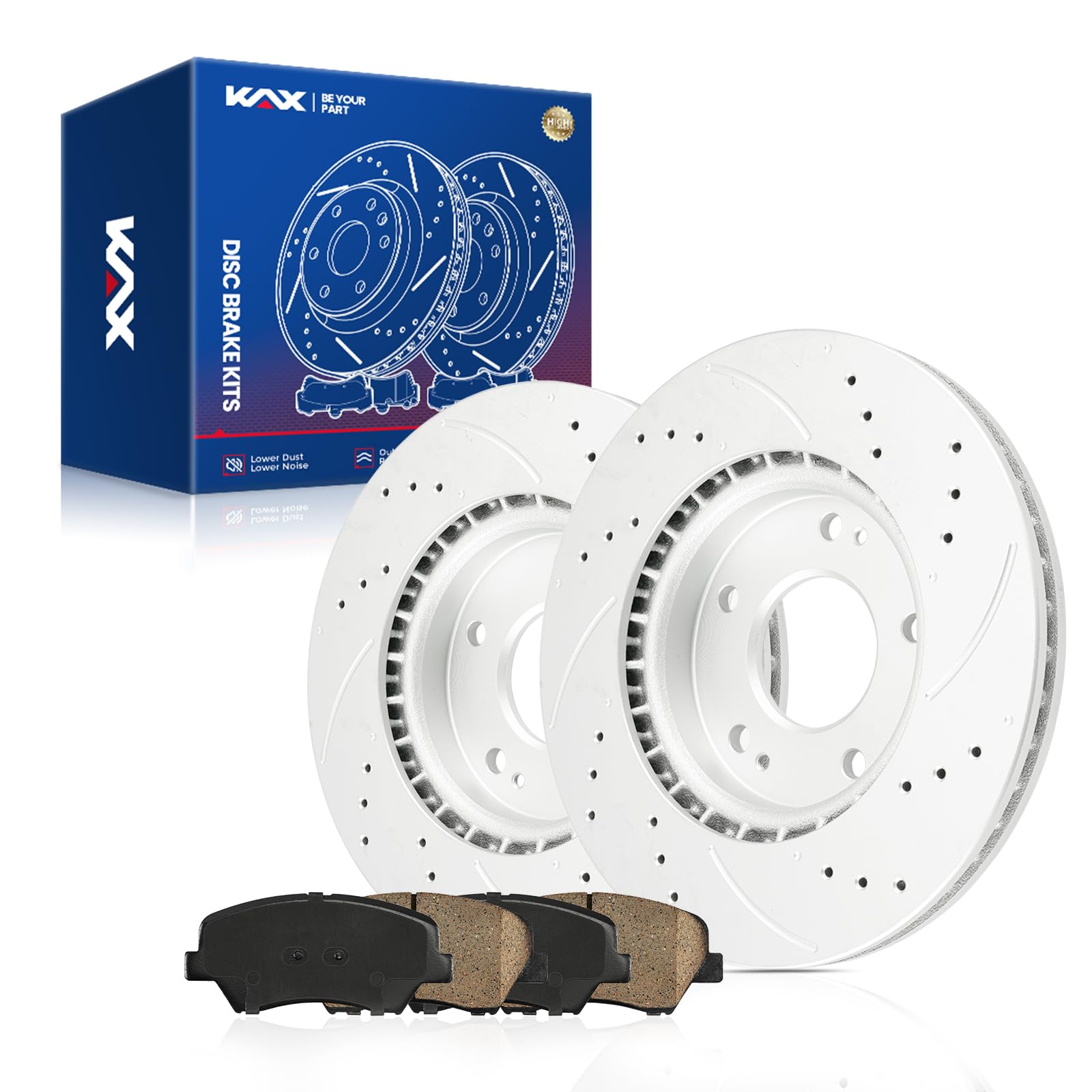 KAX Front Brake Kit, Drilled and Slotted Brake Kit, Replacement for ...