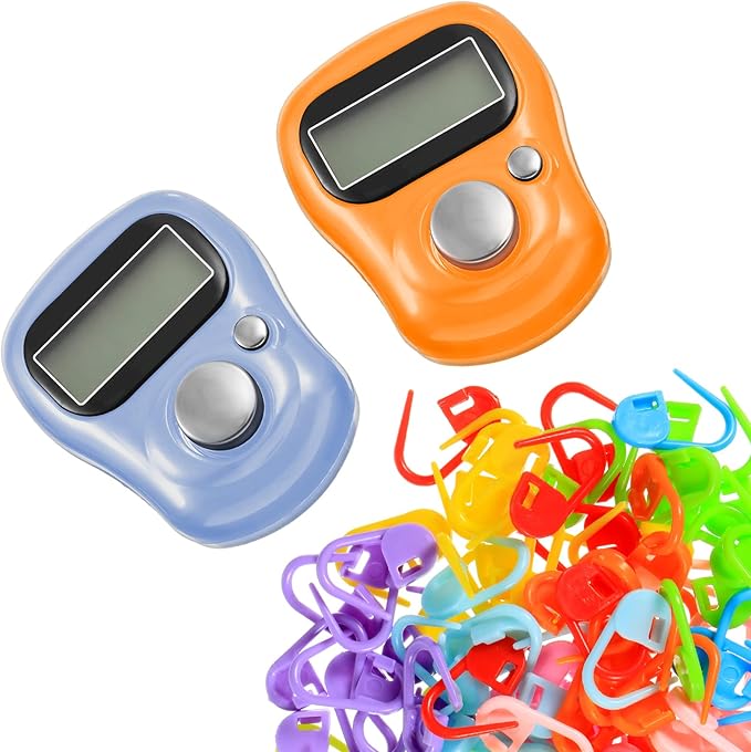 Kingdder Contadores de Puntadas Contador Digital de Dedo LCD con Tejido ...