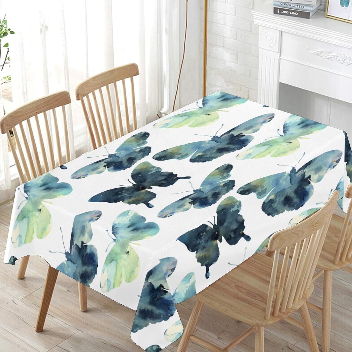 Amazon.com: Waterproof Table Cloth Watercolor Butterfly Vintage Insect ...