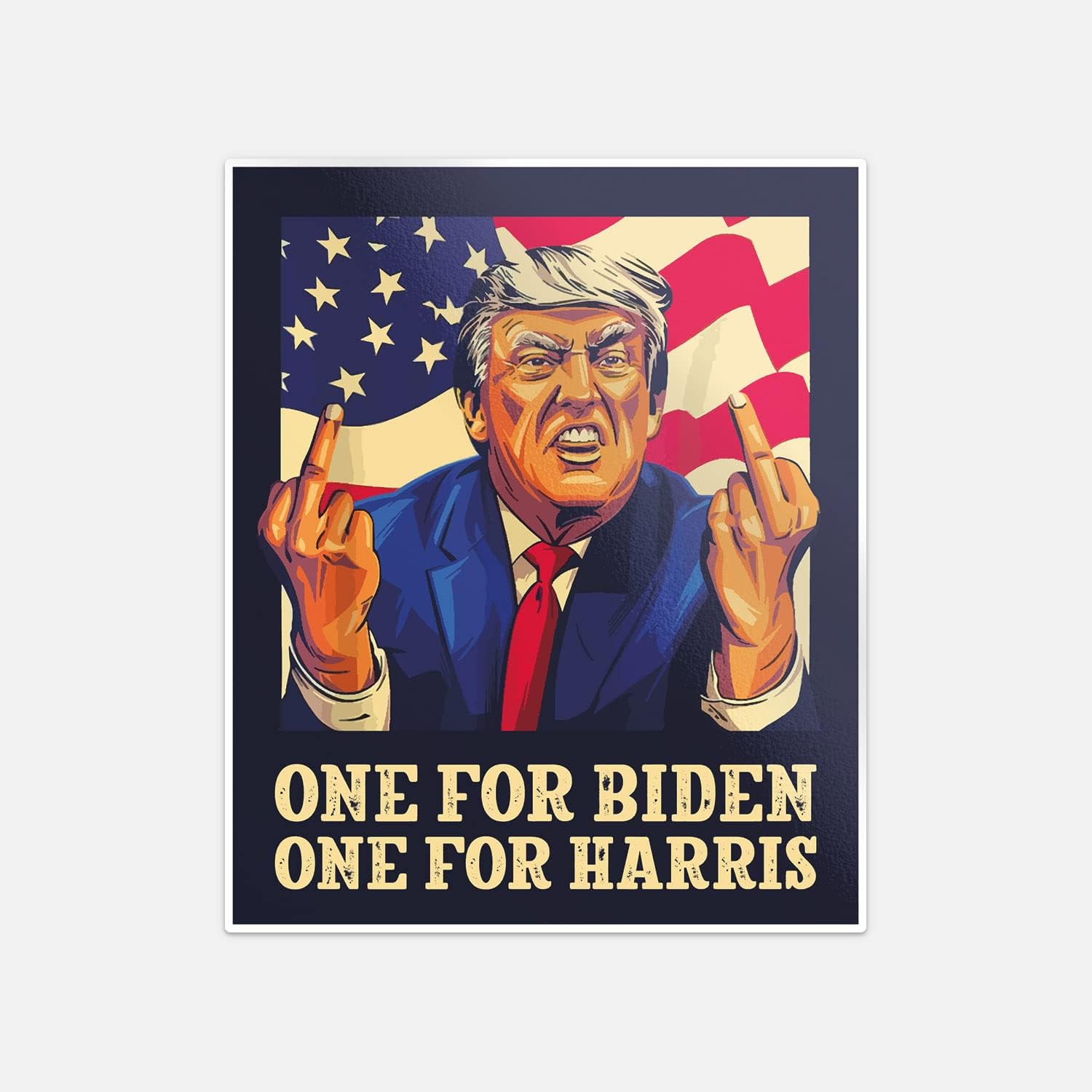 Amazon.com - Trump Middle Finger Biden Harris American Flag Sticker ...