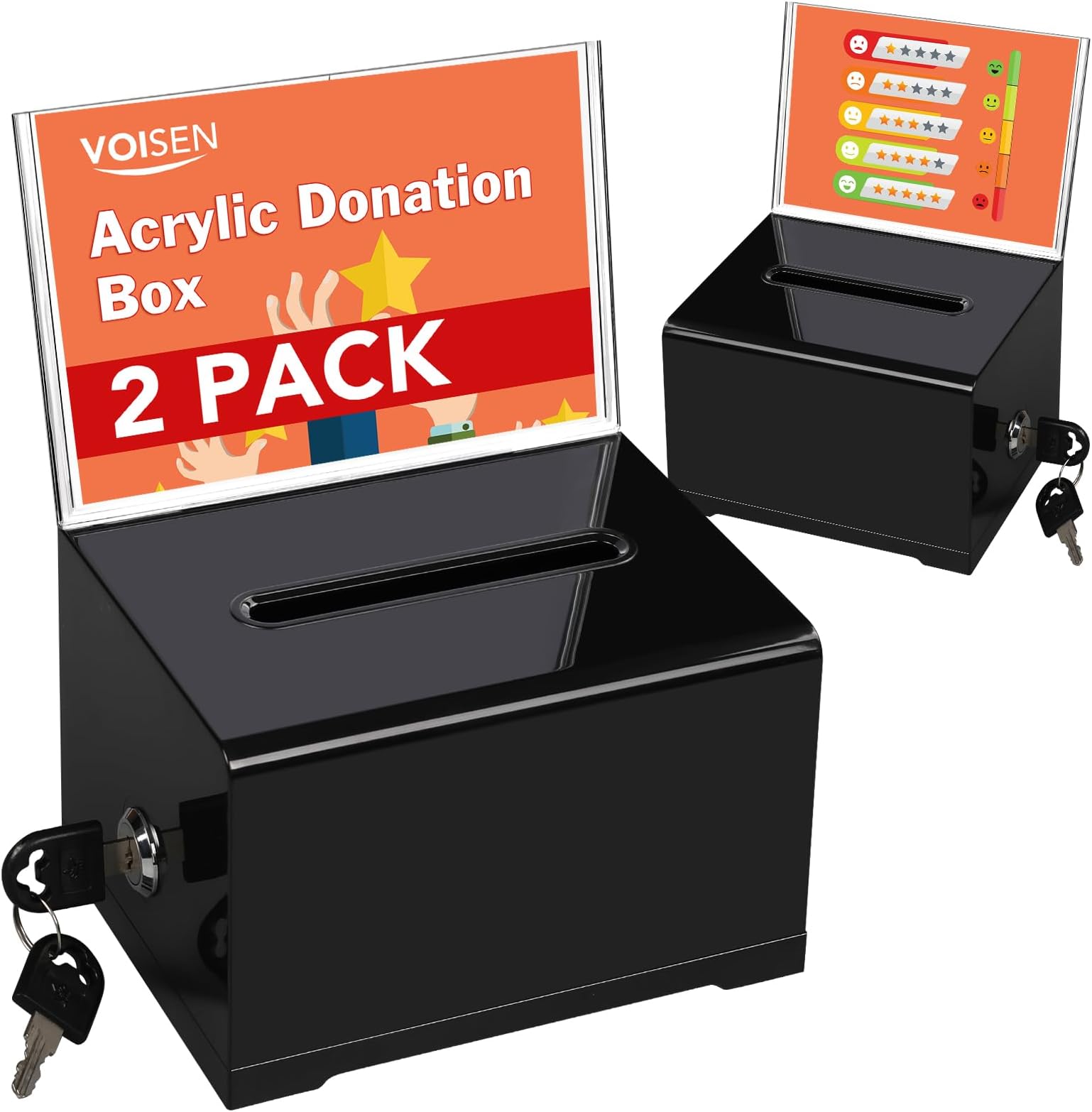 Amazon.com : Juexica Acrylic Donation Box 10.2" x 5.6" x 4" Suggestion ...