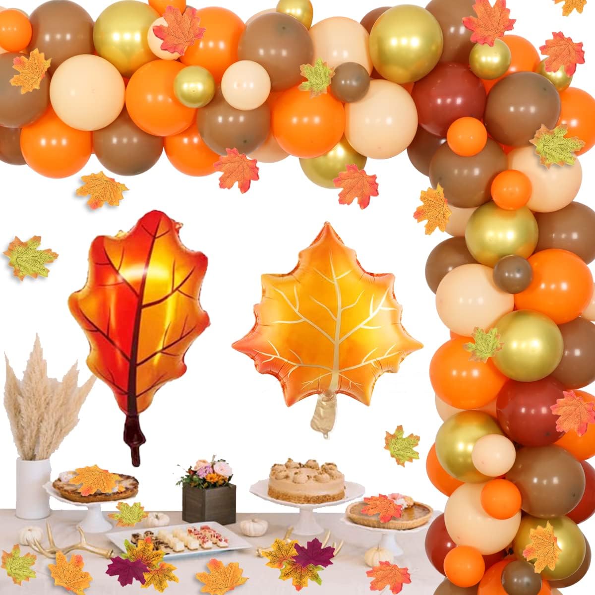 Amazon.com: Fall Balloons Garland Kit, Thanksgiving Party Decorations ...