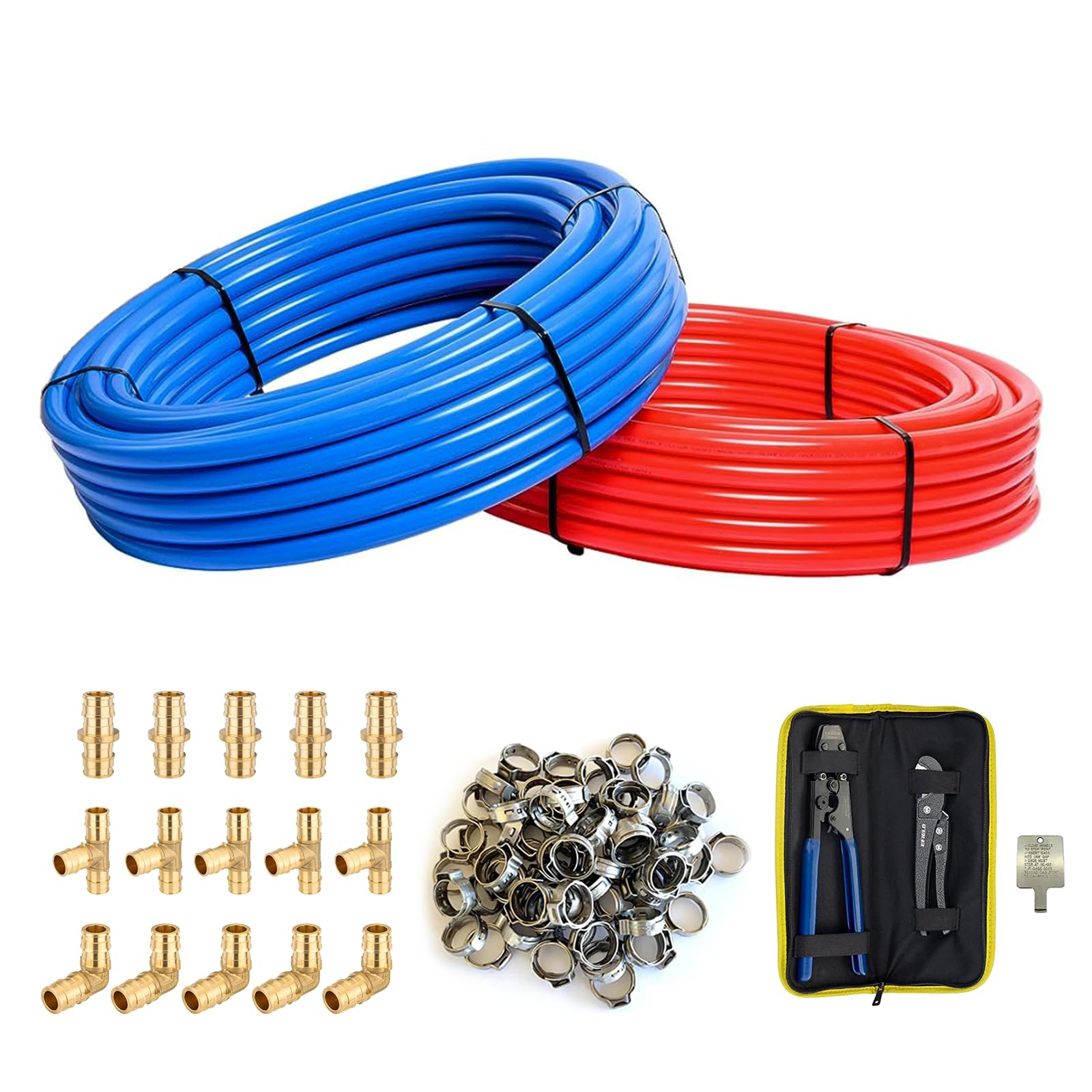 Amazon.com: HeSun 3/4 Inch PEX-B Pipe, 2x75FT Pex B Tubing with 3/4 ...