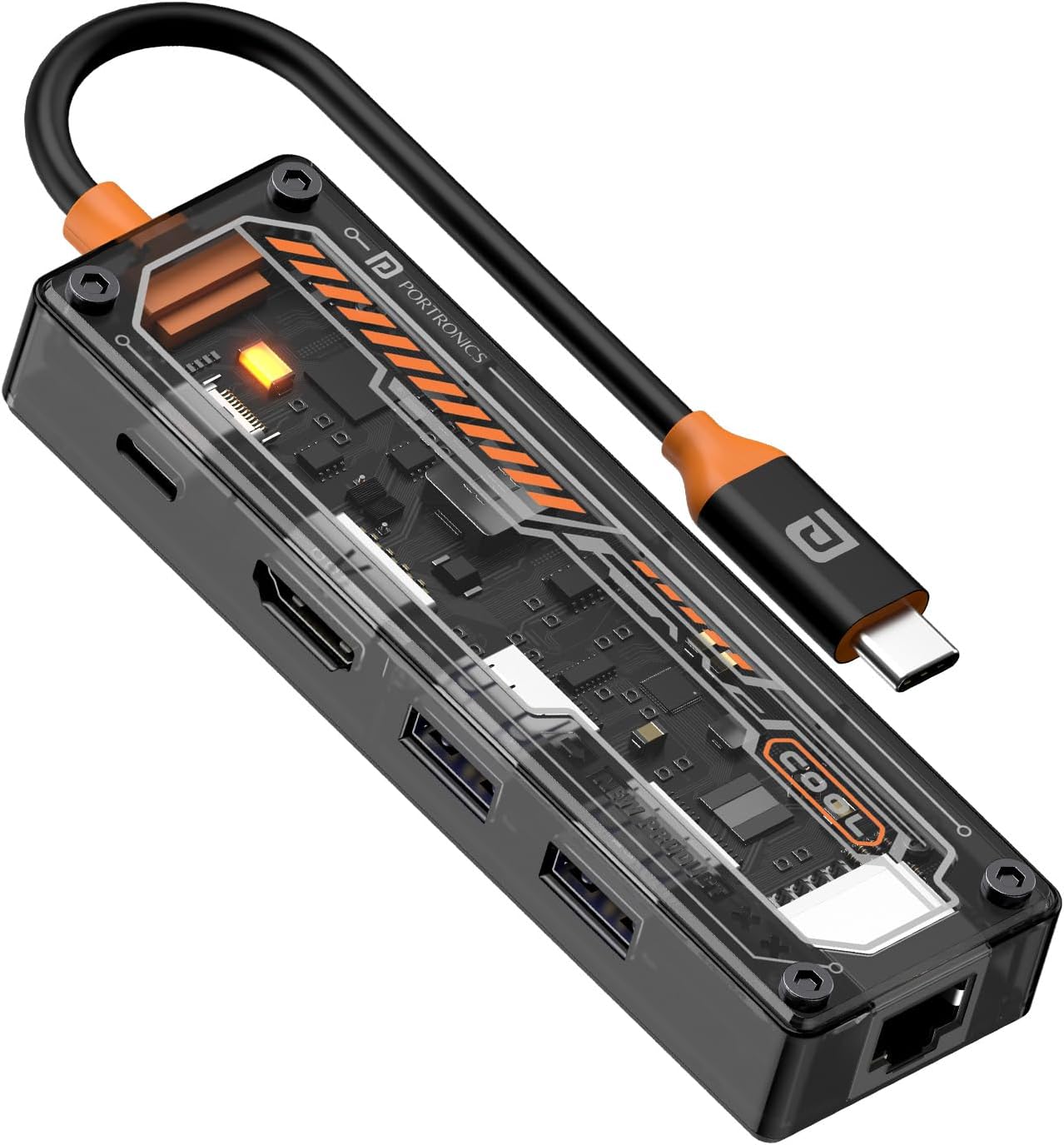 Portronics Mport 8 USB-C Hub (8-in-1) with 4K 30Hz HDMI, 100 Mbps ...