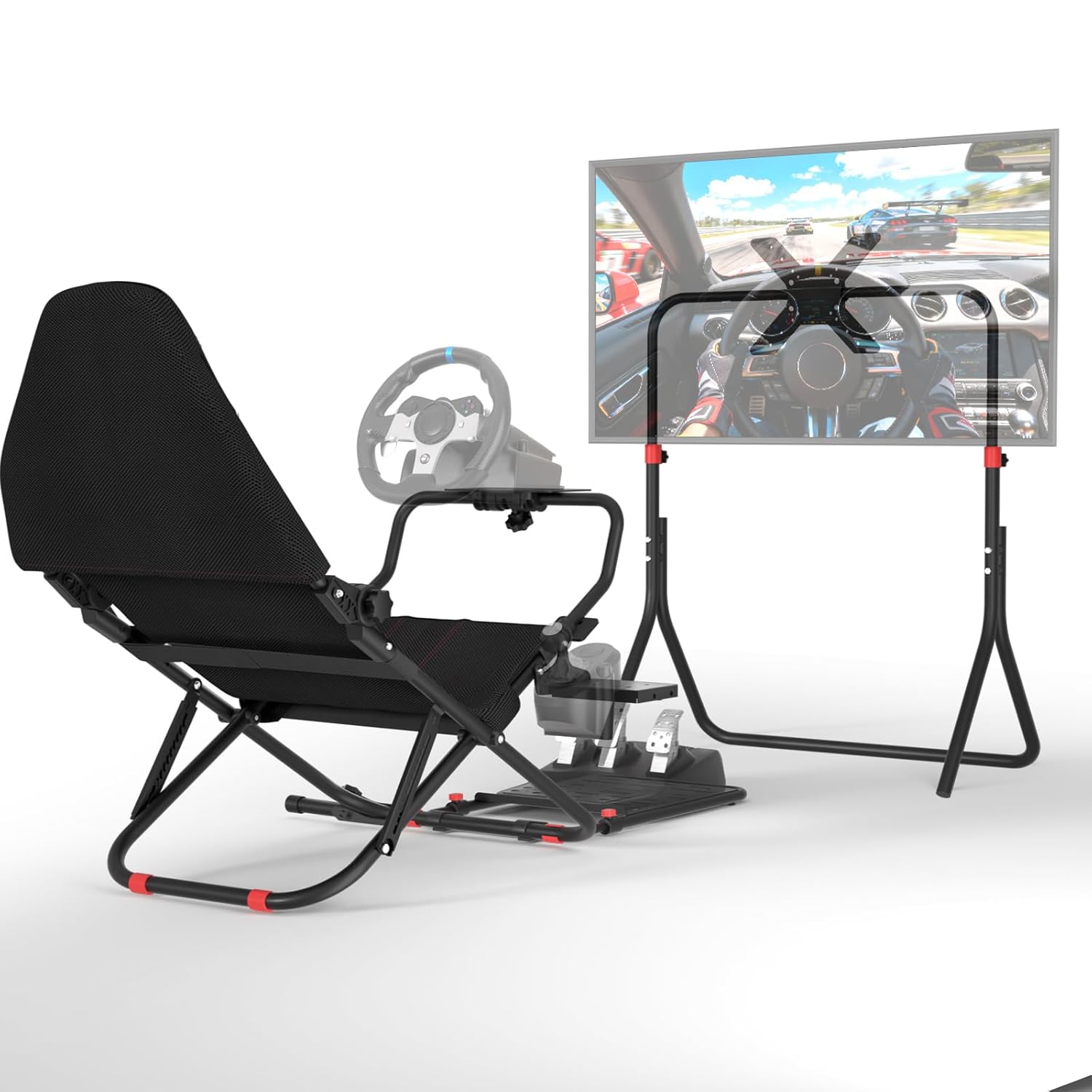 Amazon.com: RACGTING Racing Simulator Cockpit with TV Monitor Stand for ...
