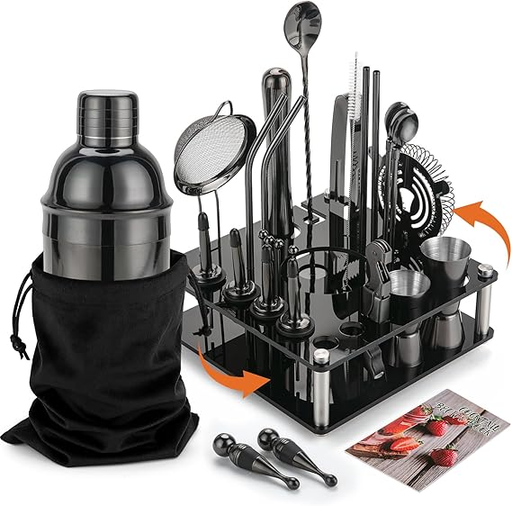 Amazon.com: KINGROW Cocktail Shaker Set 29-Piece Bartender Kit with ...