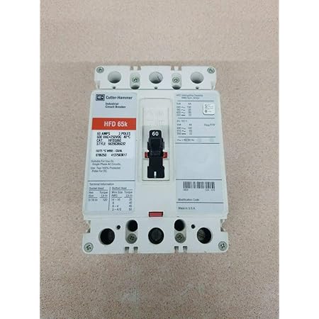 New Eaton Cutler-Hammer HFD3060 Circuit Breaker 3 Pole 60A 600V 65kA ...