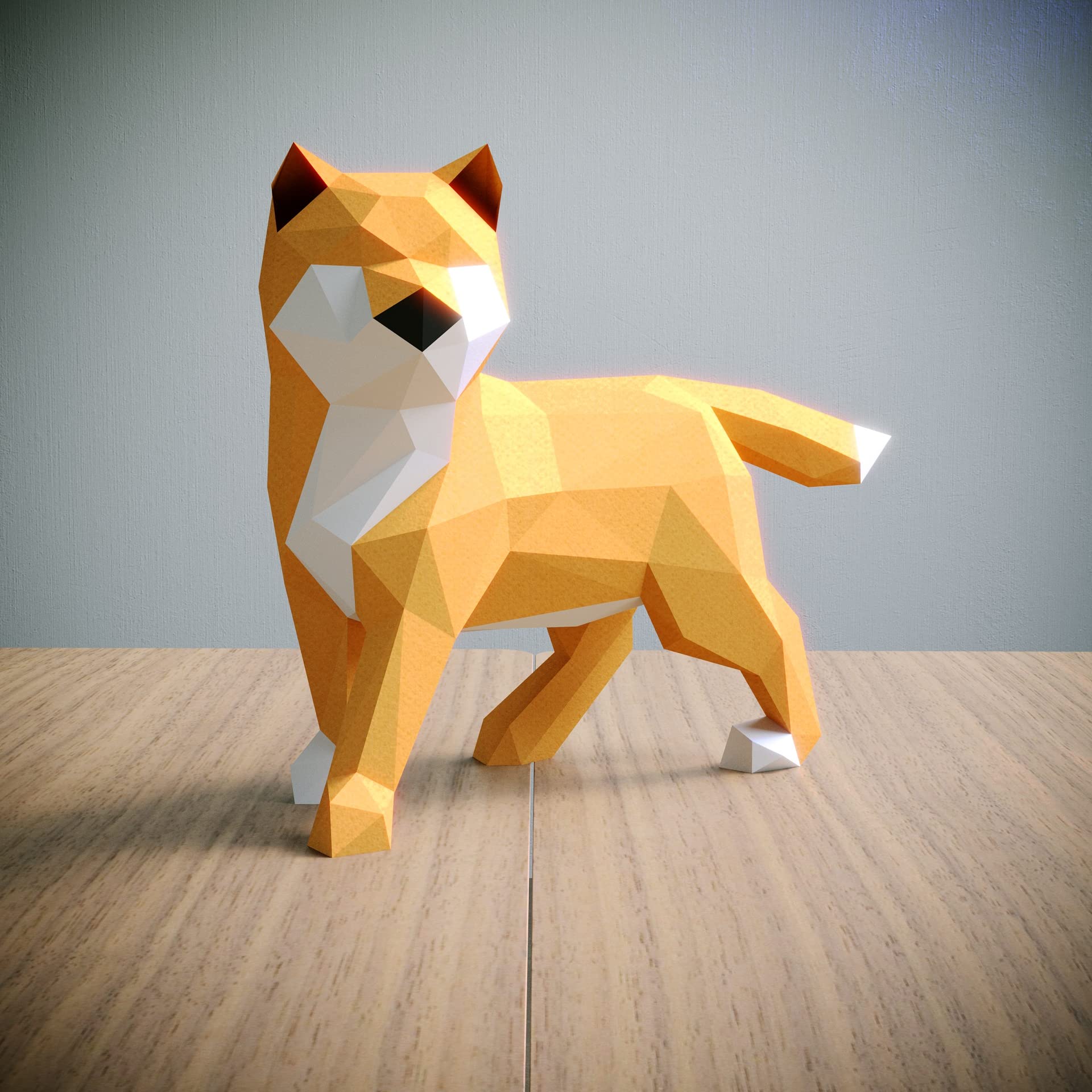 Yona Diy Shiba Inu Dog Papercraft Kit Abstract Low Poly | Desertcart ...