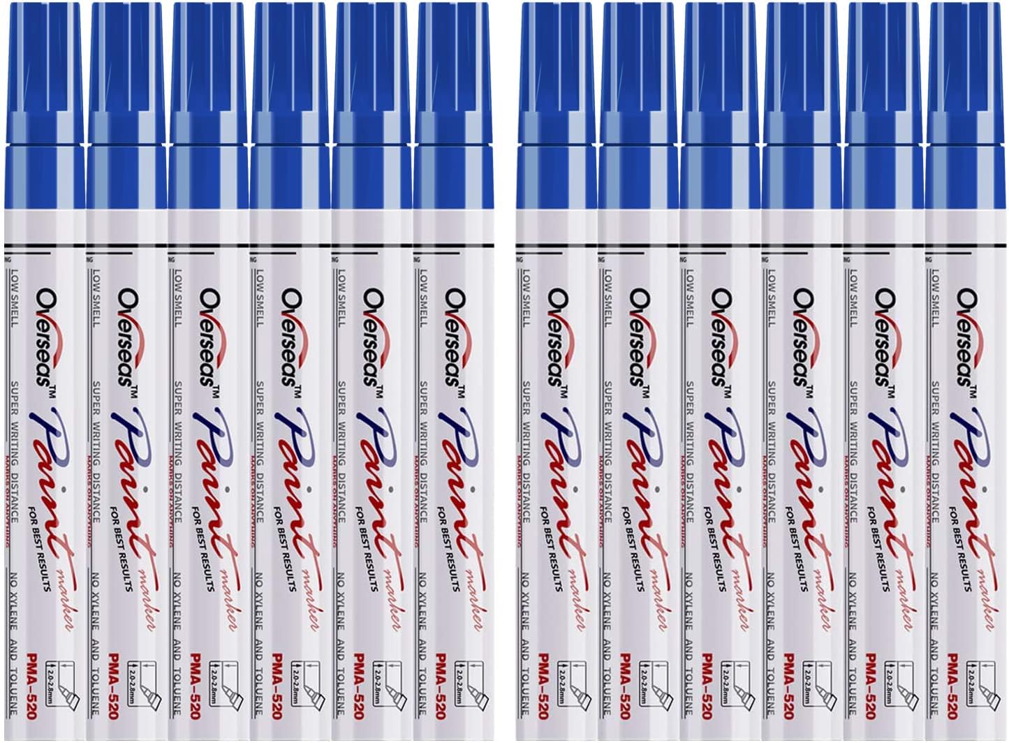 Amazon.com: Lesun Blue Paint Pens, 12 Pack Waterproof Oil-Based Paint ...