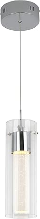 Artika OME1LB-HD1 Essence Chrome 1-Pendant LED Light Fixture, 12-inches ...