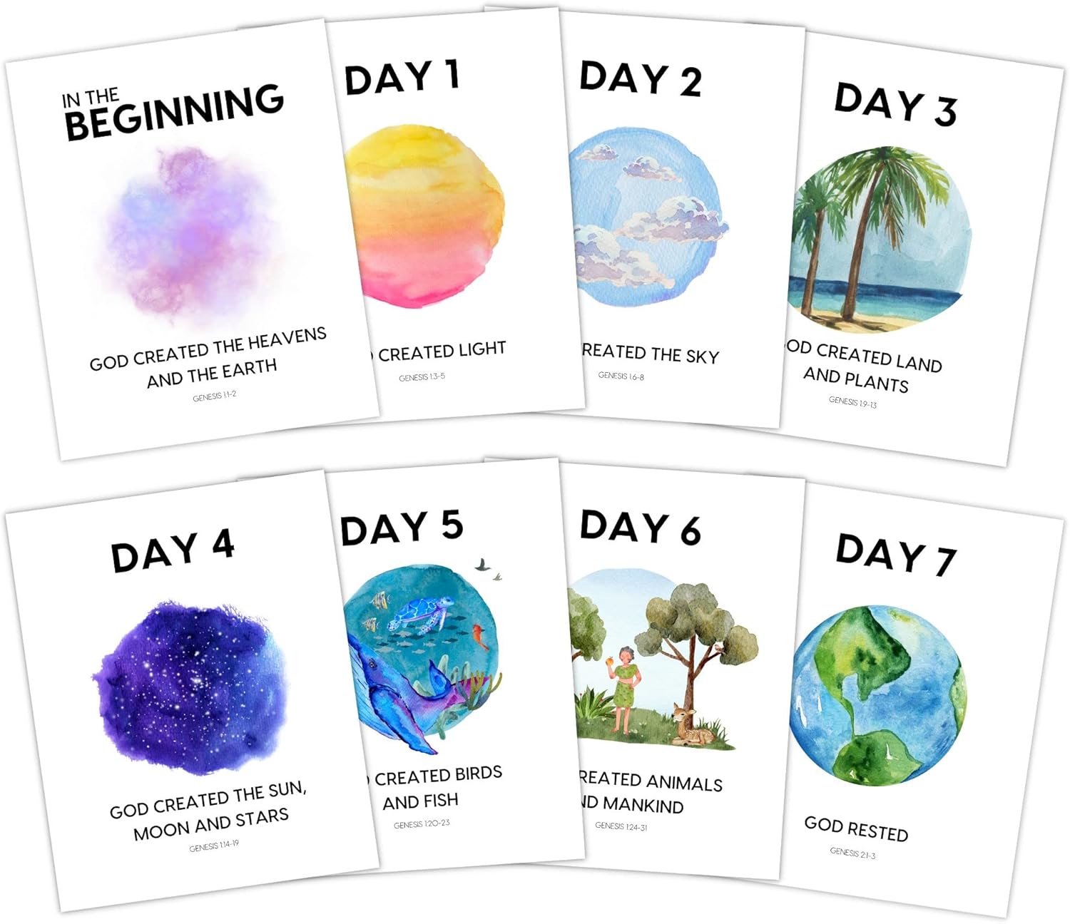 In the Beginning Mini-Poster Series (8"x10" Unframed) Set of 8 Prints ...