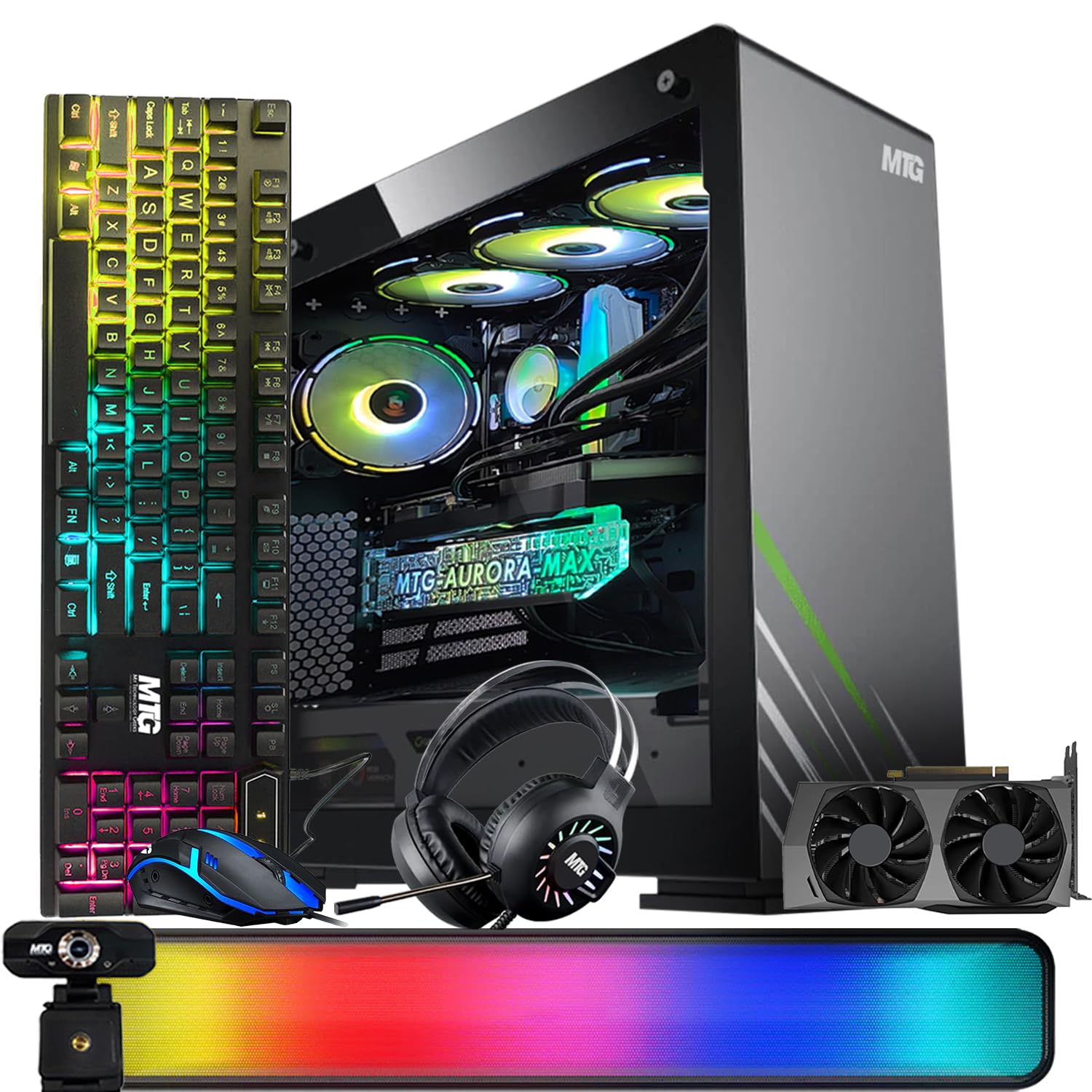 Amazon.com: MTG Aurora Max Gaming Tower PC- Intel i7 4th Gen, RTX 3060 ...