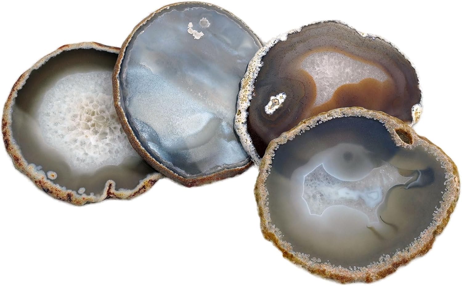 Amazon.com: Sisamn Natural Agate Slices Bulk Crystal Geode Coasters Set ...
