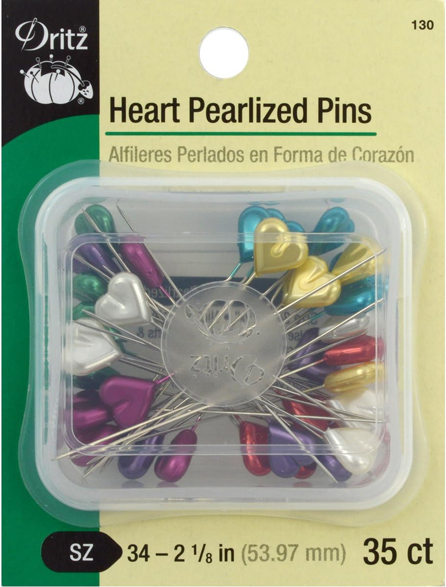 Amazon.com: Dritz 130 Pearlized Pins, Heart, 2-1/8-Inch (35-Count)