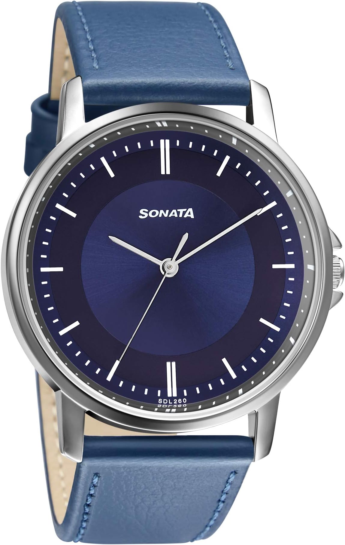 Sonata Smart Plaid Quartz Analog Blue Dial TPU Strap Watch for Men ...