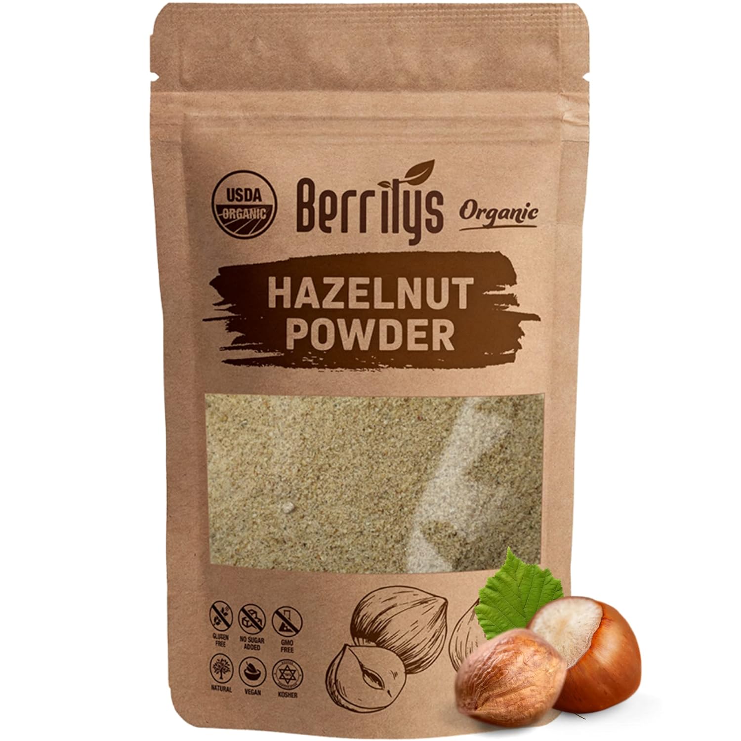 Amazon.com : Hazelnut Powder, Organic, Berrilys, 10 Oz, Baking and ...