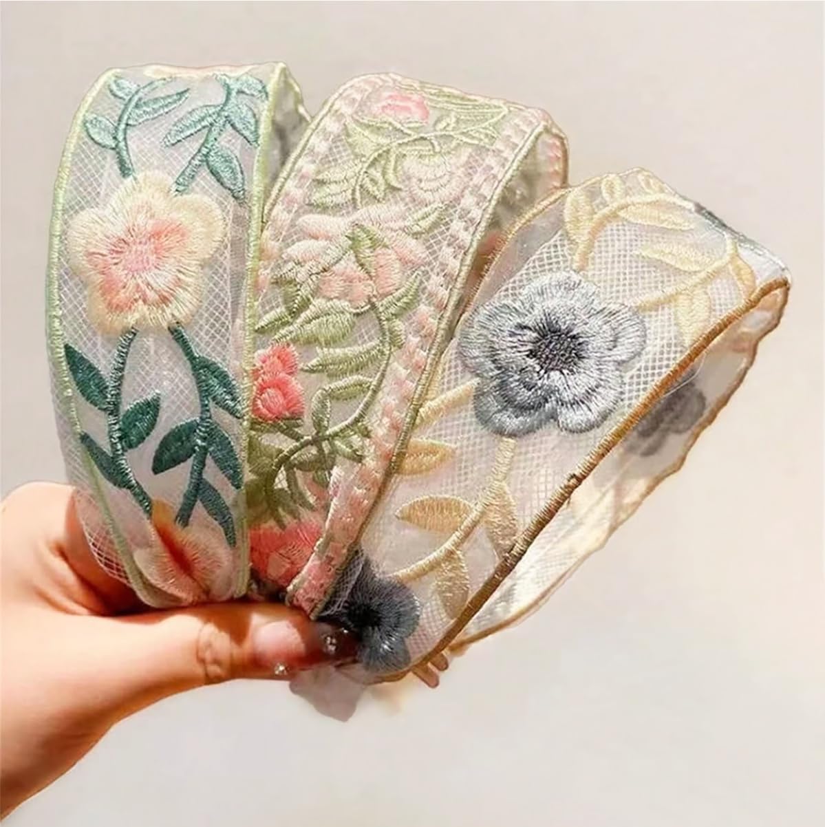 Amazon.com : AIBFRID Floral Embroidery Headbands for Women Girls, 3PCS ...