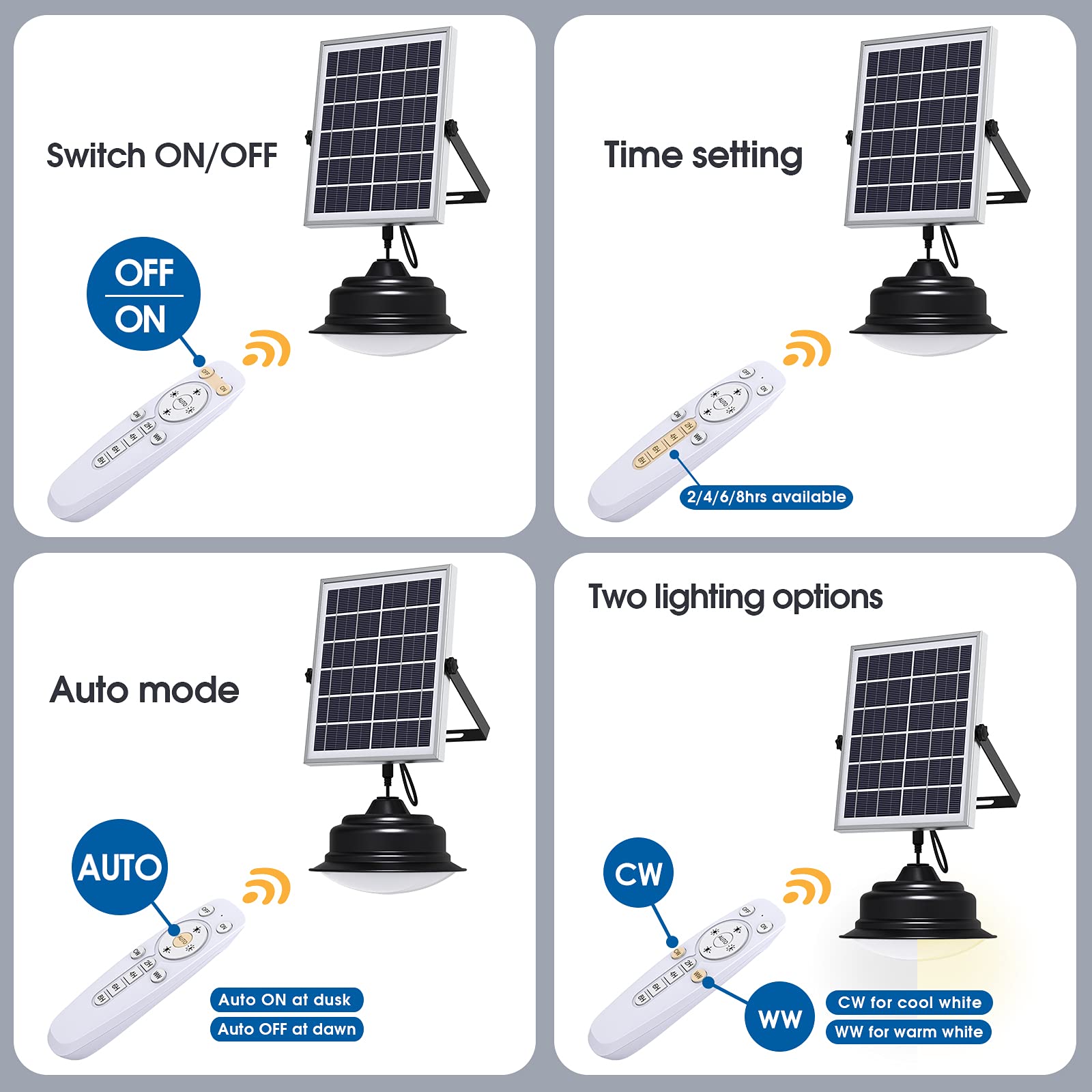 Solar Lights Indoor Outdoor Dual Color Switchable Solar Shed Light with ...