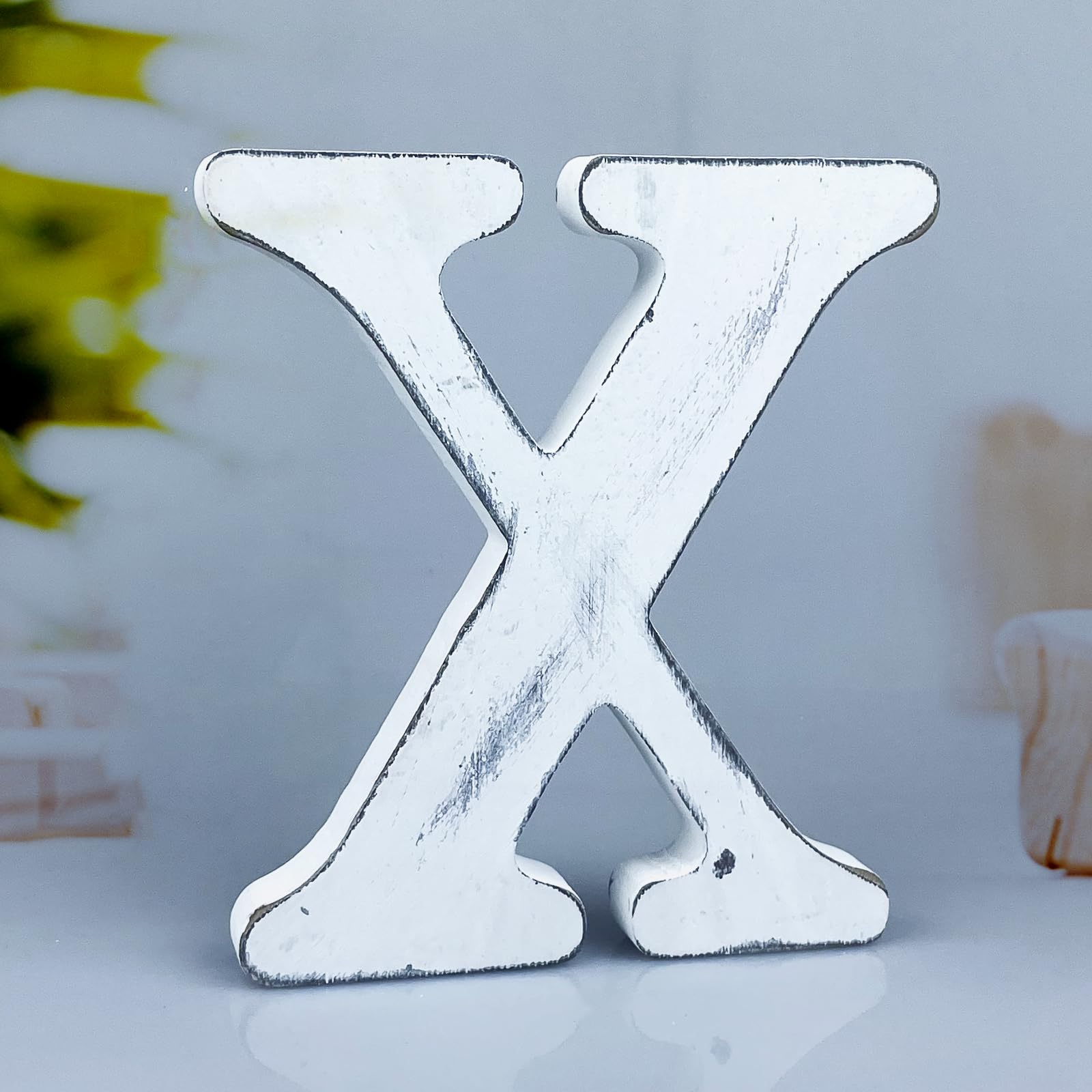 Amazon.com: WOODOUNAI 6 Inch Rustic White Wood Letters Unfinished Wood ...