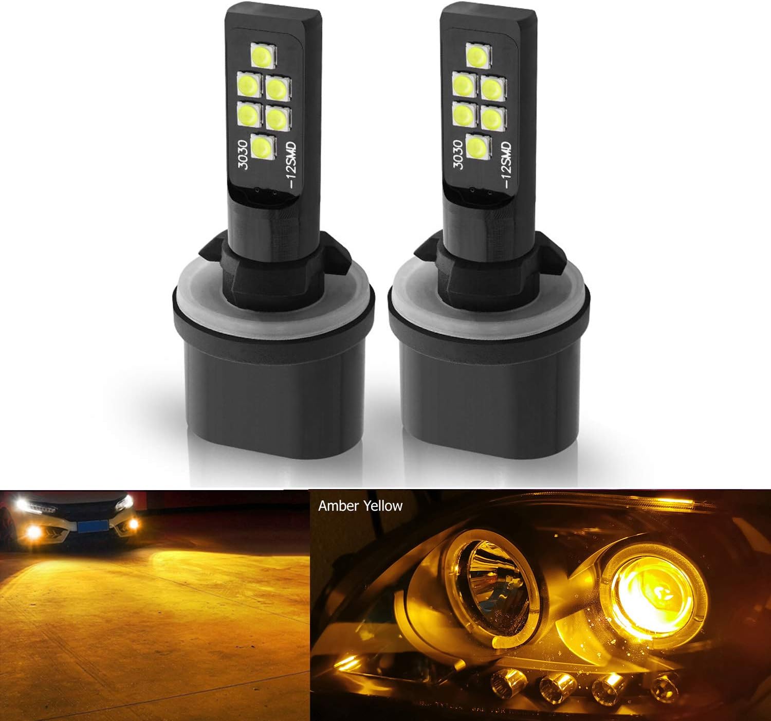 Amazon.com: SOCAL-LED LIGHTING 2x H1 LED Fog Light Bulb for Powersports ...