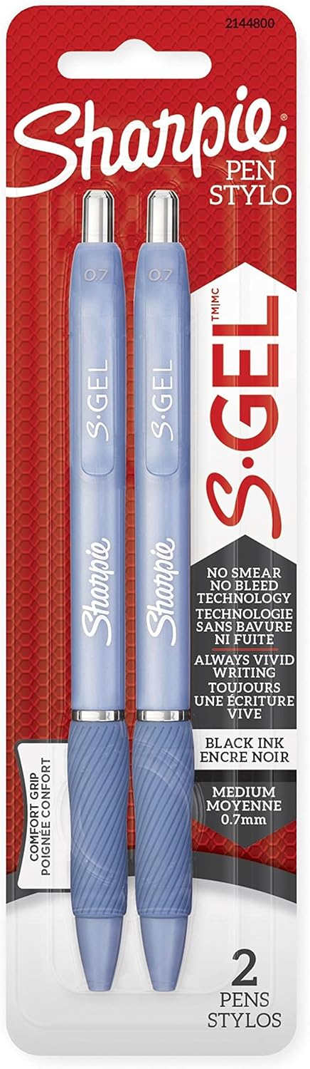 Amazon.com: SHARPIE S-Gel, Gel Pens, Medium Point (0.7mm), Frost Blue ...