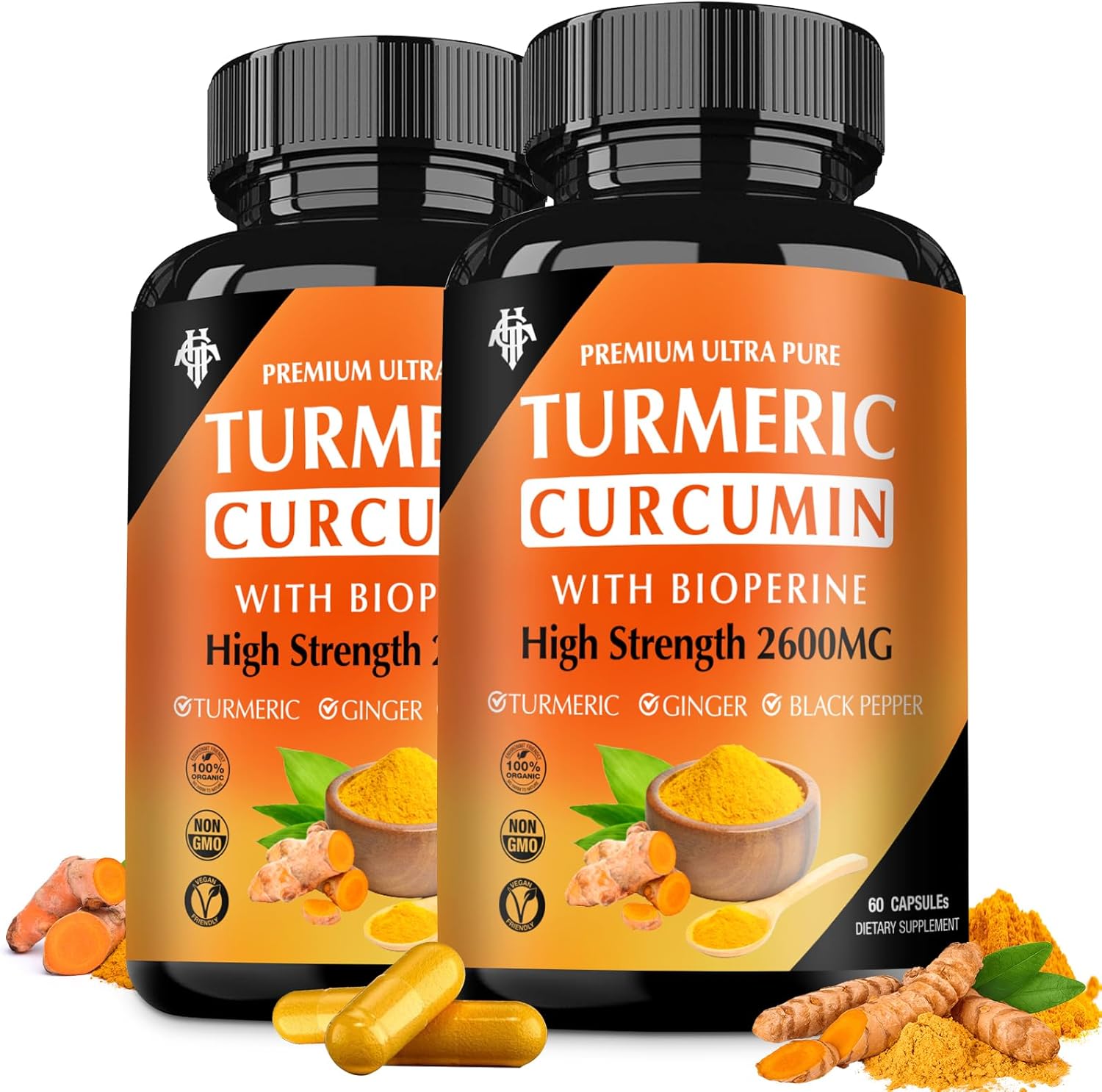 Amazon.com: Turmeric Curcumin Supplement (2 Packs) 2600m with 95% ...